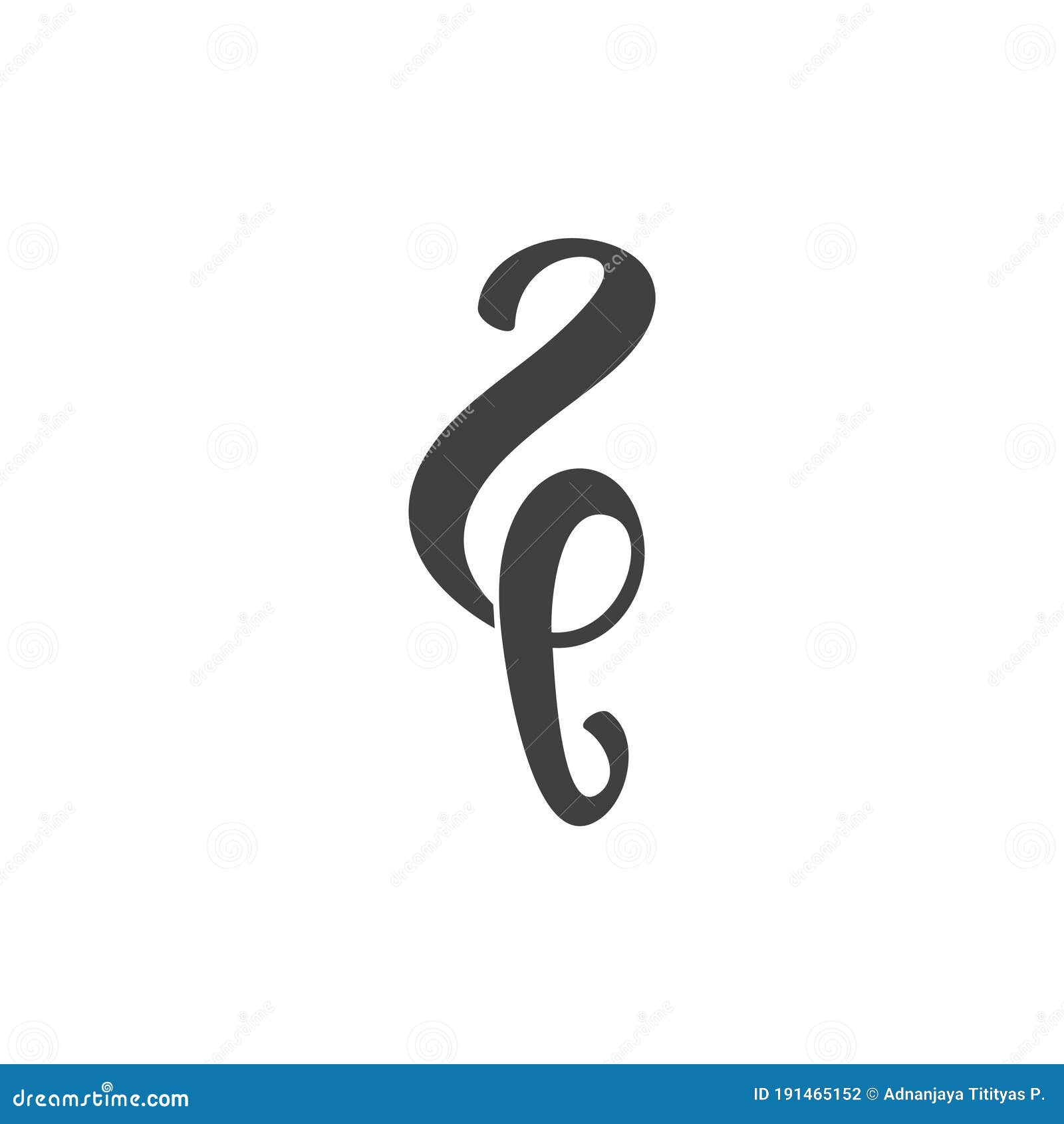 Number 2e Simple Curves Design Logo Vector Stock Illustration ...