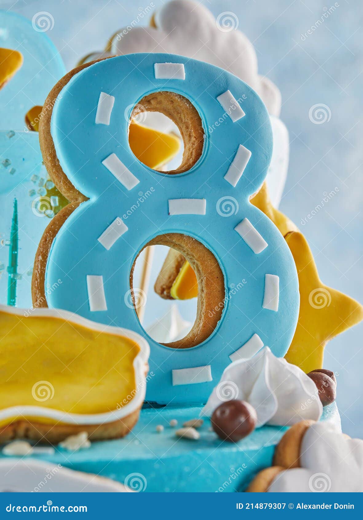 Number Eight on the Birthday Cake, and Space for Text Stock Image ...