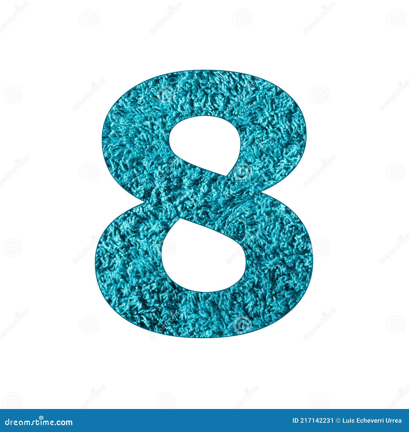 Number Eight - Blue Towel Background Isolated on White Stock Image ...