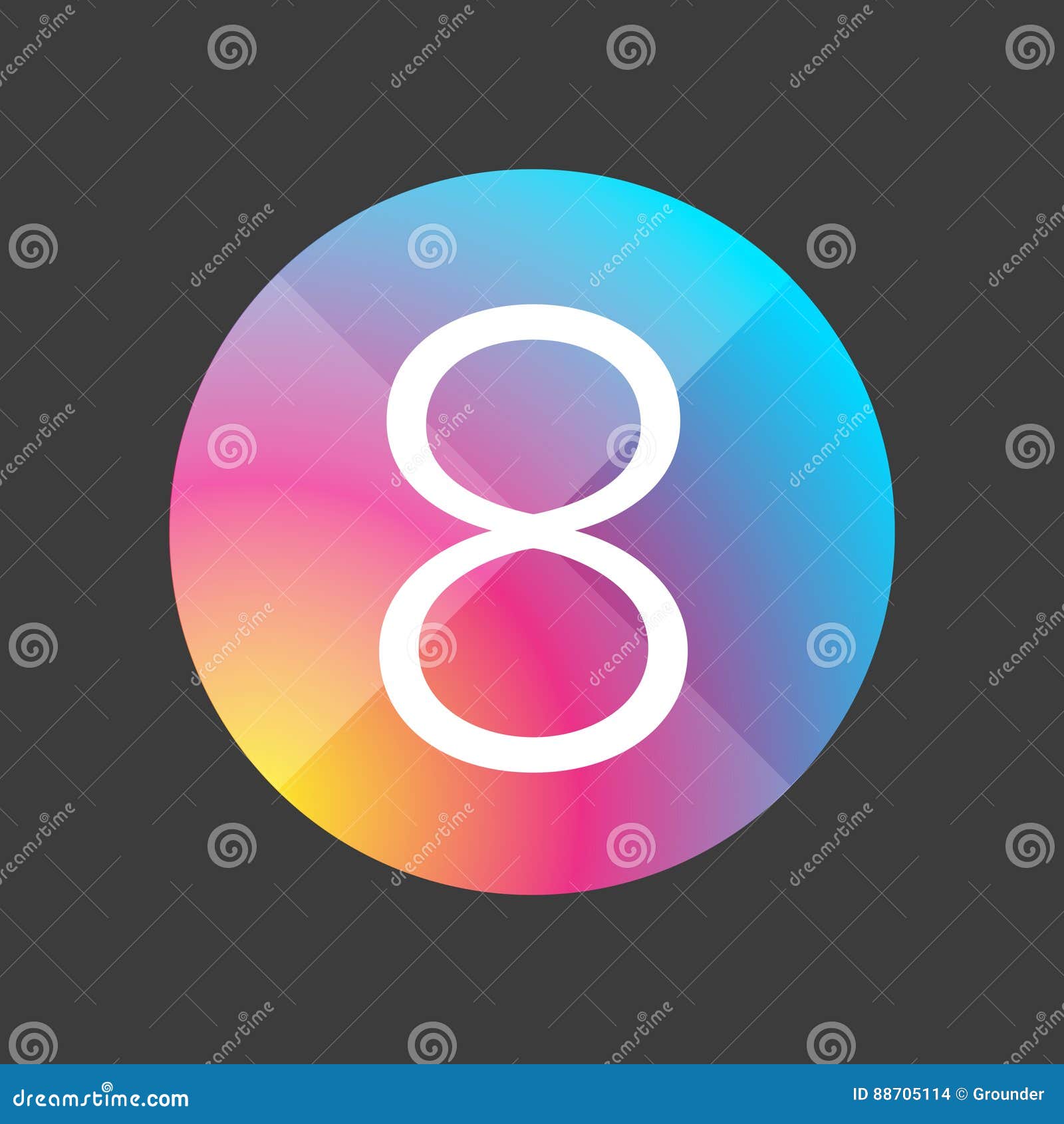Number Eight Colorful Button Stock Vector - Illustration of bright ...