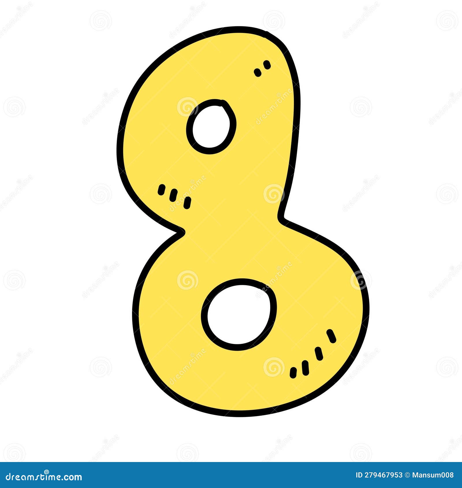 Number Eight Comic Style Illustration Stock Illustration - Illustration ...