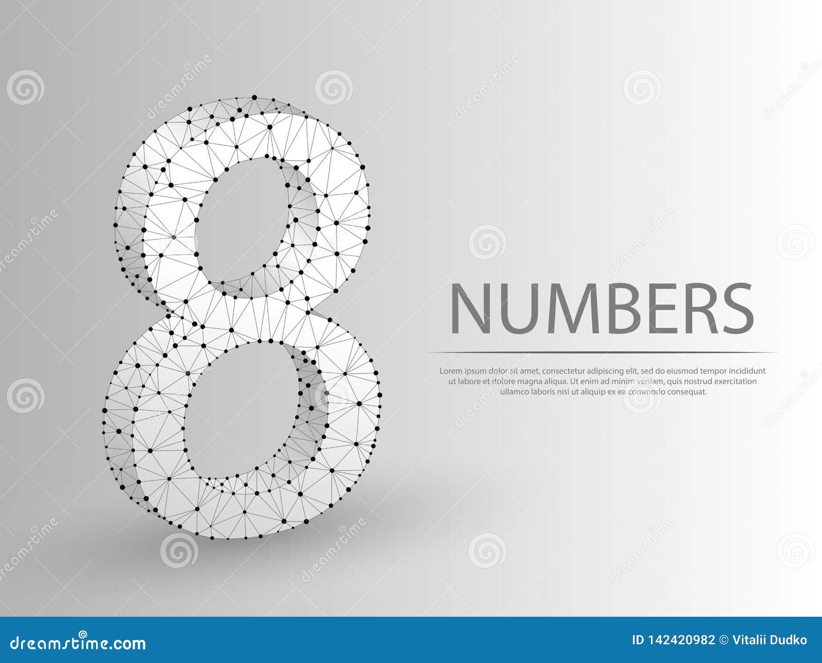 Number Eight 3D Low Poly Abstract Illustration.Origami Vector Digit 8 ...