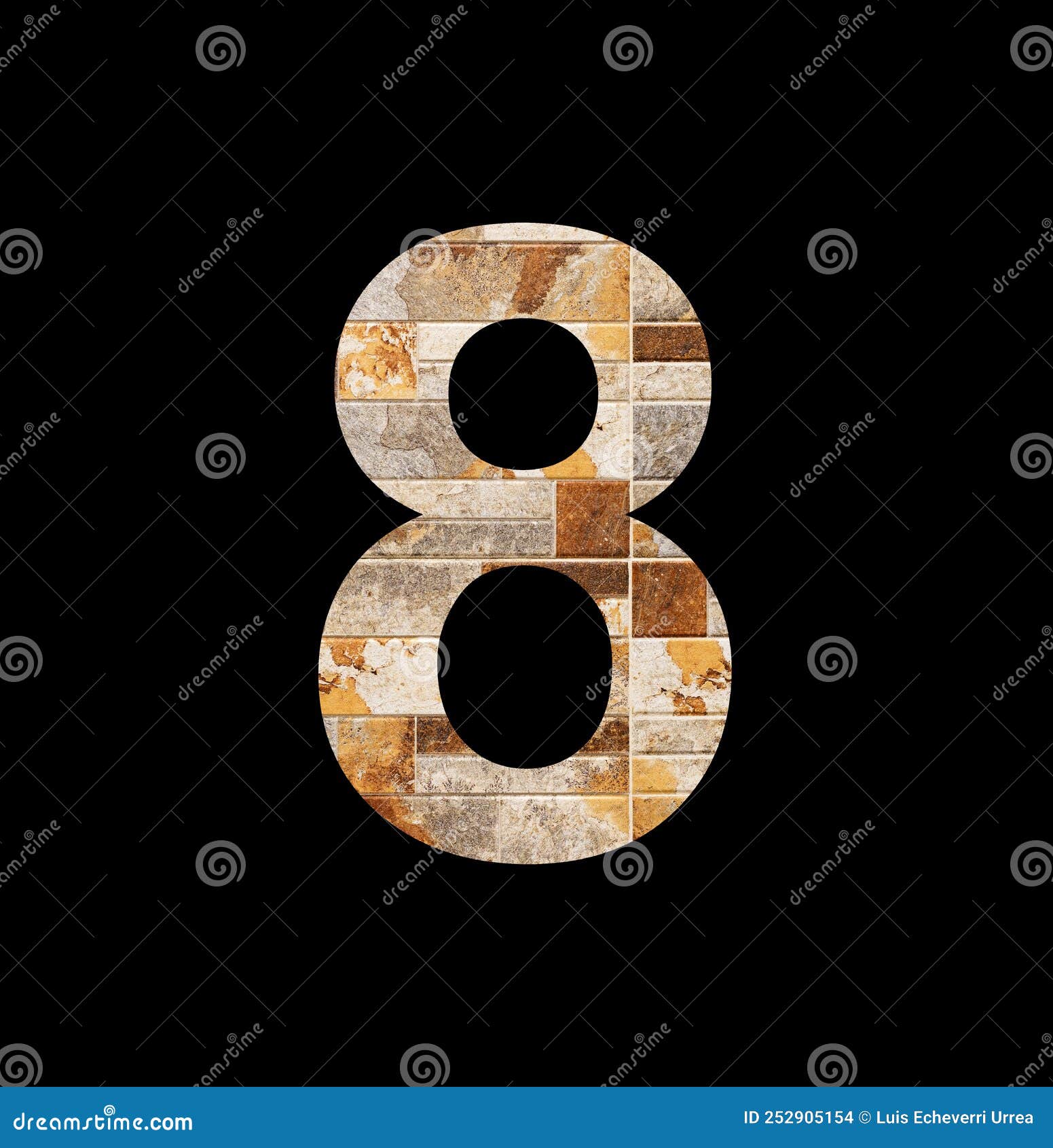 Number 8, Digit on Tiled Background - Veneer Texture Stock Photo ...