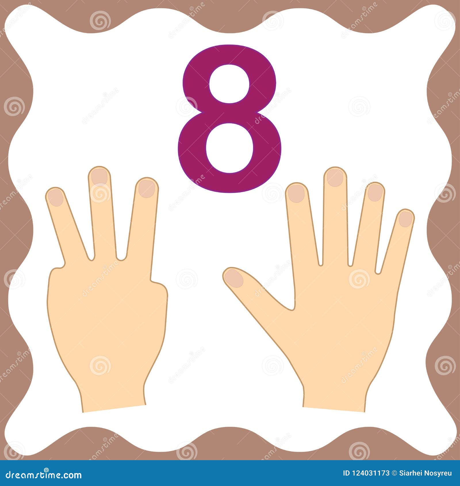 Number 8 Eight,educational Card,learning Counting with Fingers Stock ... Number 8 Eight,educational Card,learning Counting with Fingers Stock ...