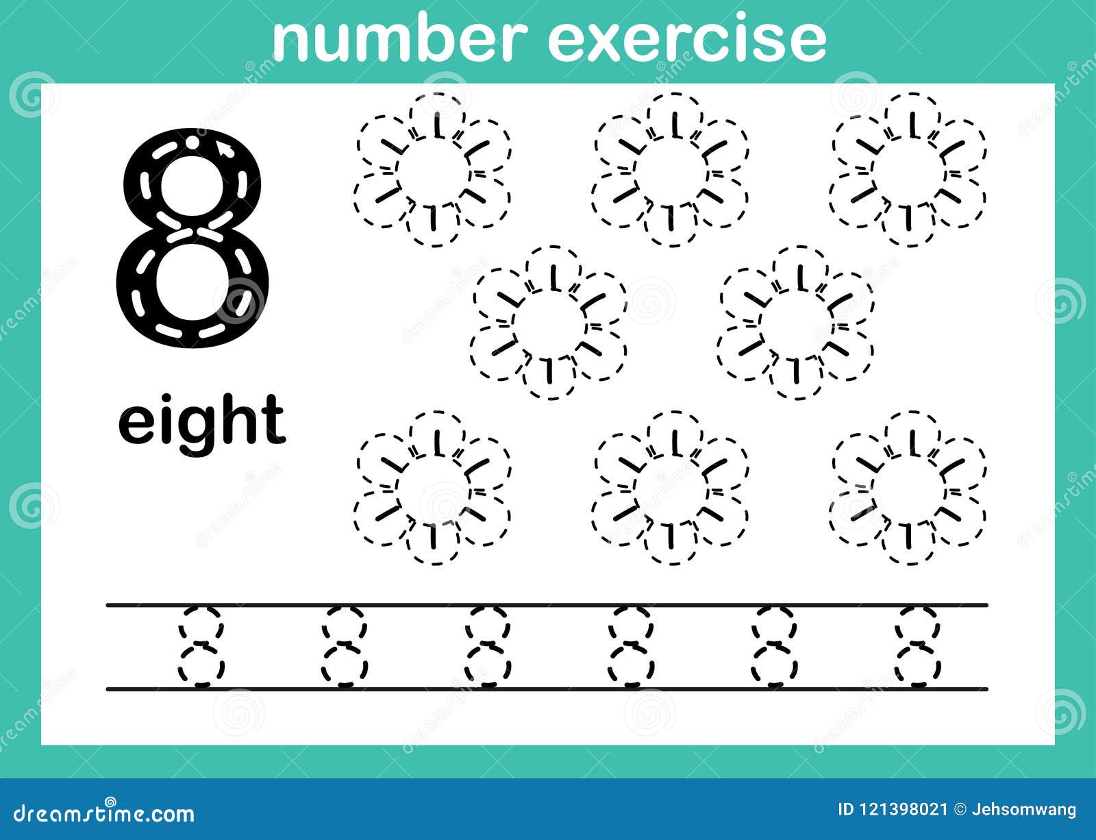 Number eight exercise stock vector. Illustration of child - 121398021