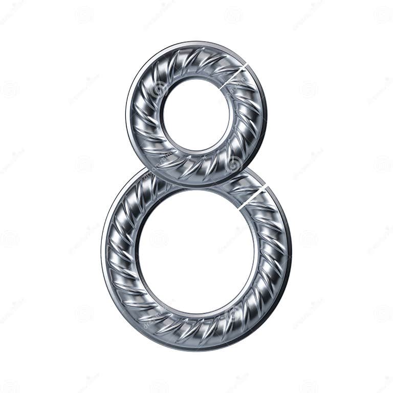 Number Eight. Font from Construction Rebar Stock Illustration ...