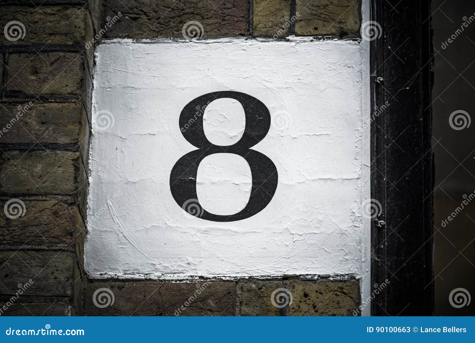 Number Eight Hand Painted on Plaster Background Stock Image - Image of ...