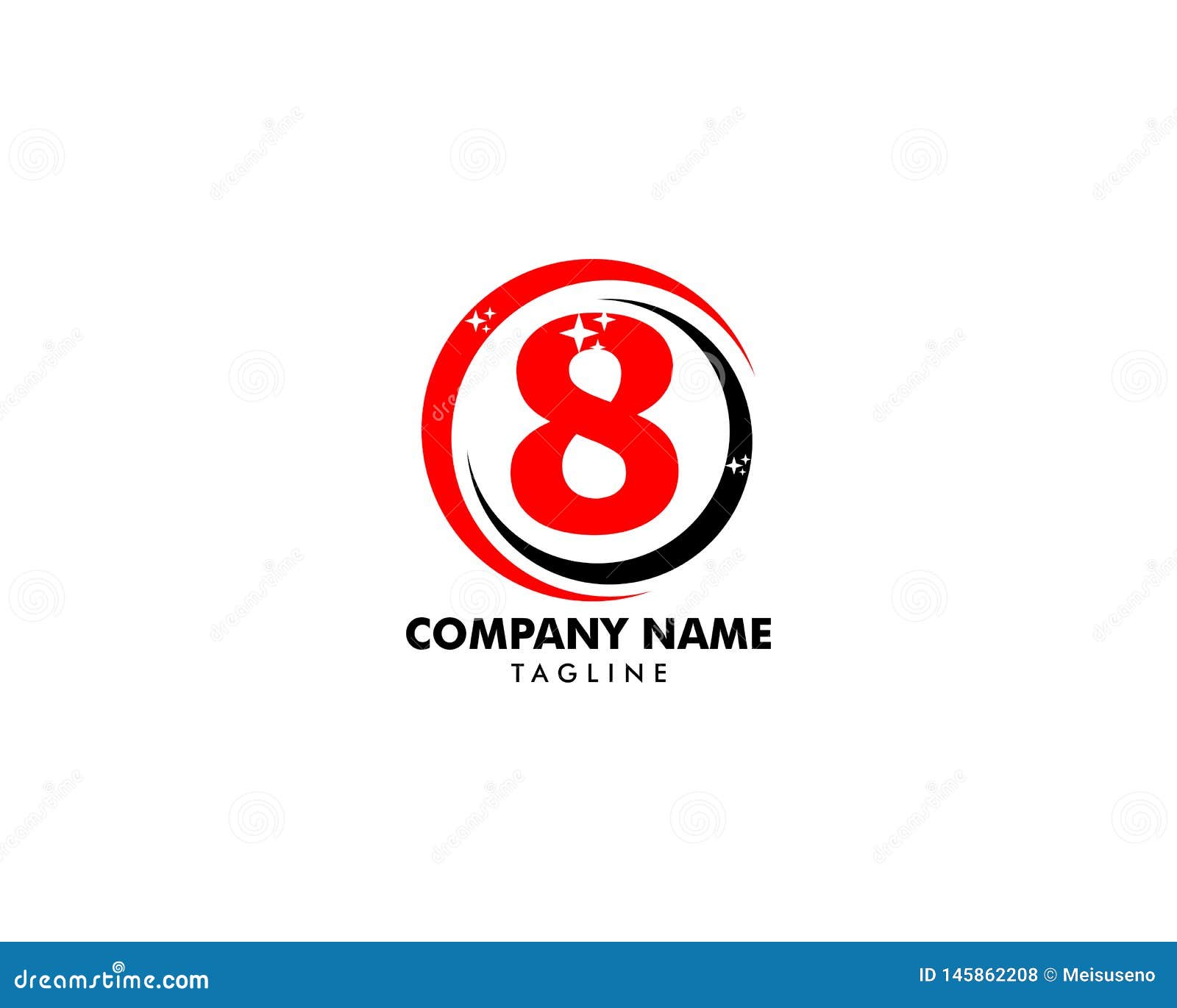 Number Eight Logo, Logo 8 Vector Template Stock Vector - Illustration ...