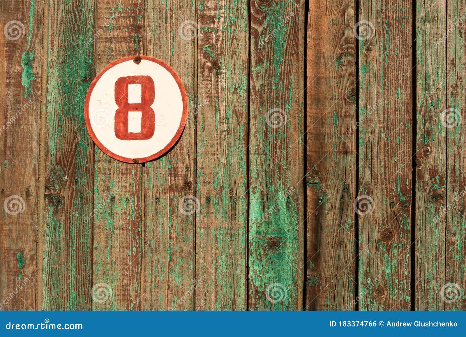 The Number Eight on the Old Wooden Gate Stock Photo - Image of wood ...