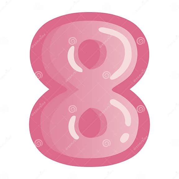 Number 8 Eight Pink Bold Alphabet Vector Icon Stock Vector ...