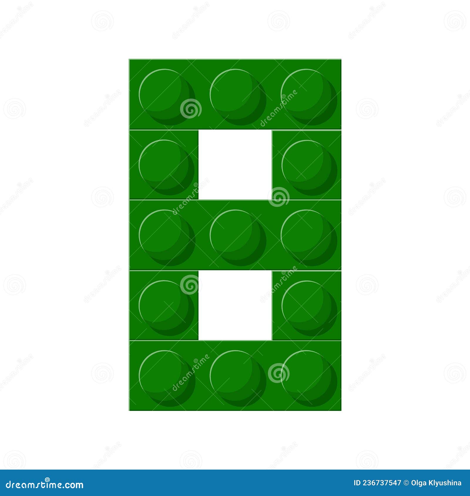 Number Eight Plastic Blocks. Flat Style Stock Vector - Illustration of ...