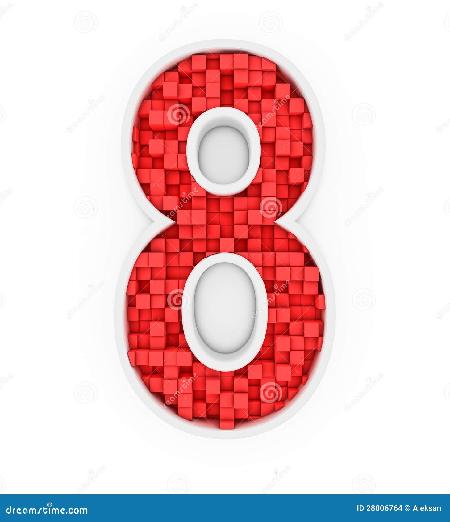Number Eight from Red Cubes Stock Illustration - Illustration of cube ...