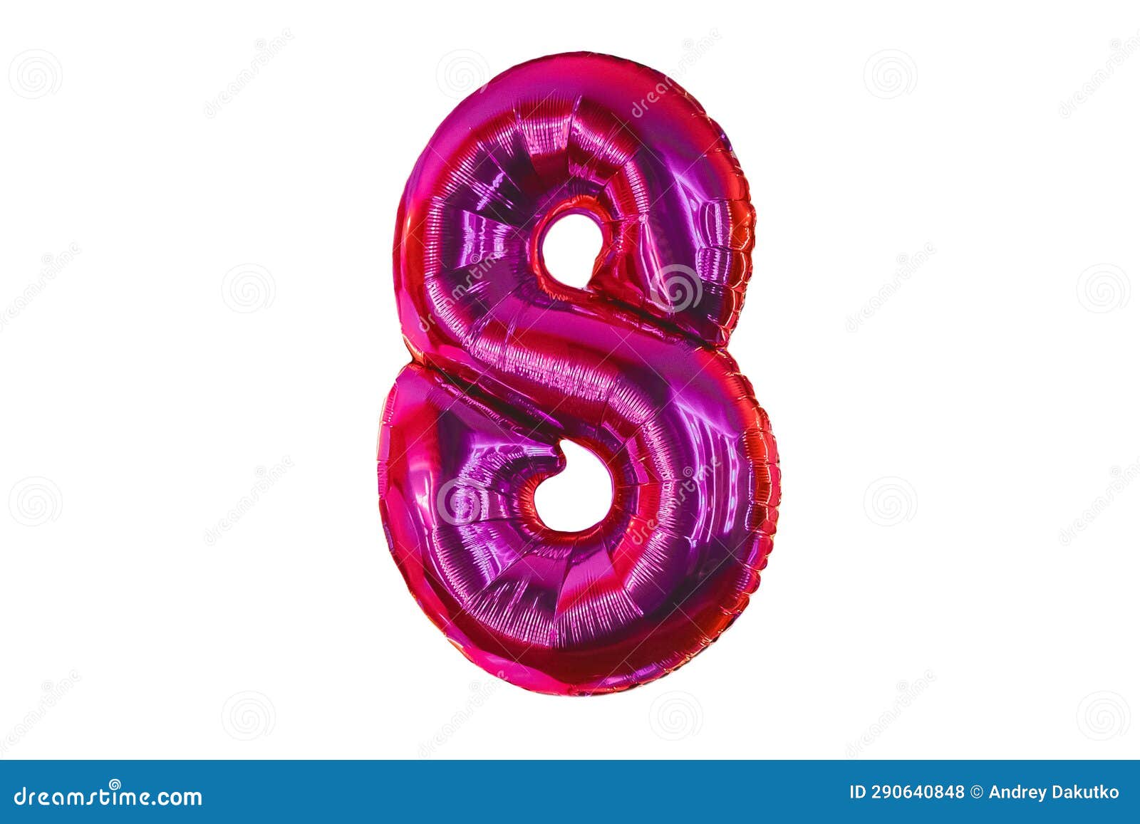 Number Eight Symbol Text 8 Air Inflated Digit on a White Isolated ...