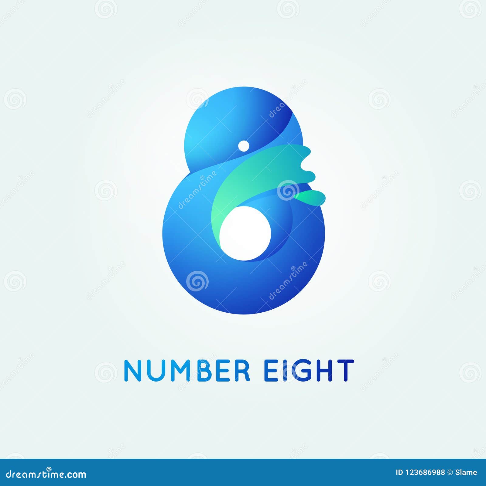 Number Eight in Trend Shape Style. Stock Vector - Illustration of shape ...
