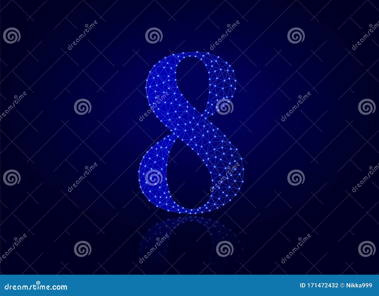 Number Eight Triangular Low Poly Style. Vector Illustration Perfect for ...