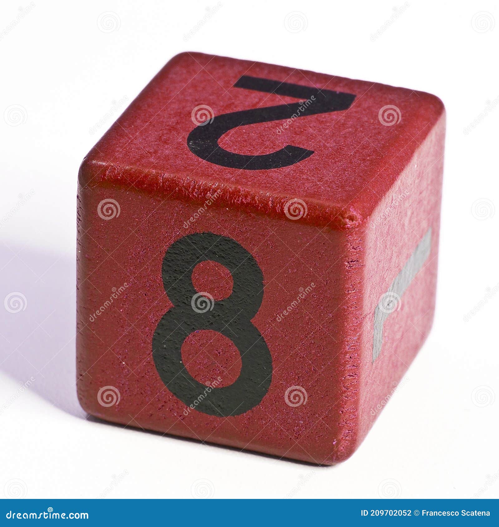 Number Eight and Two Written on a Red Wooden Cube of a Calendar Date ...