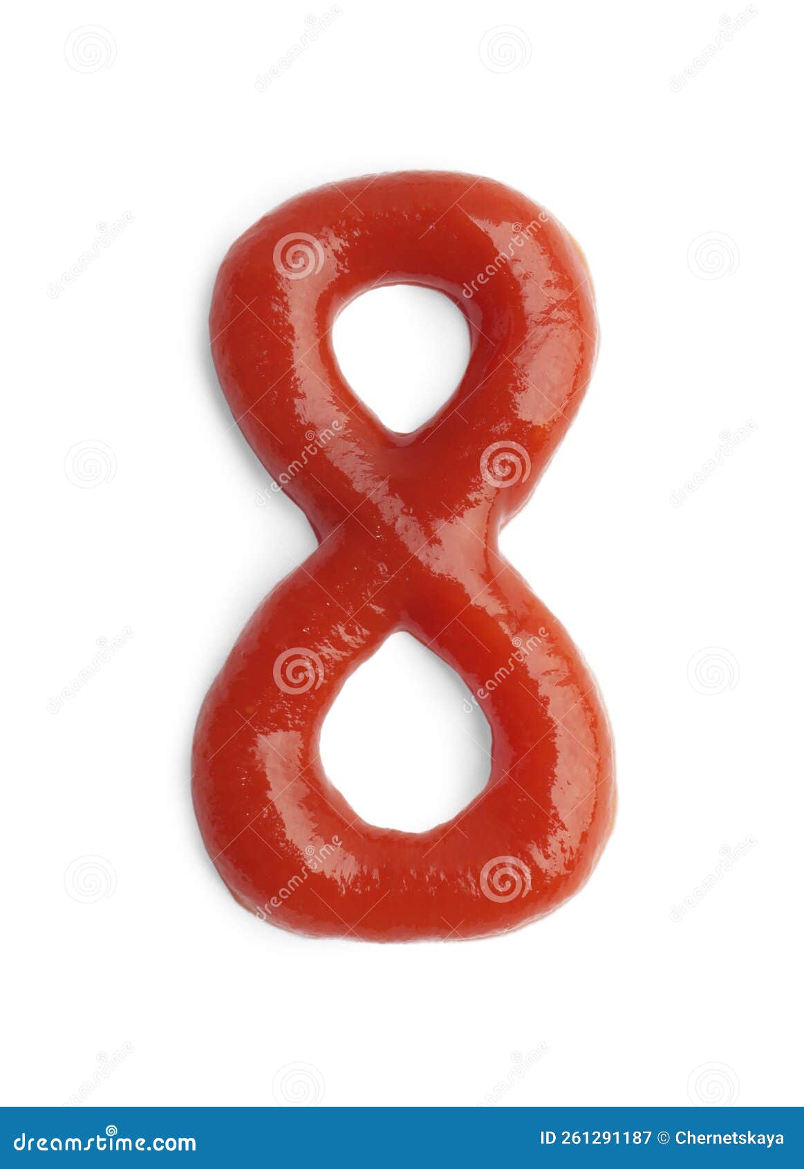 Number Eight Written by Ketchup on White Background Stock Image - Image ...