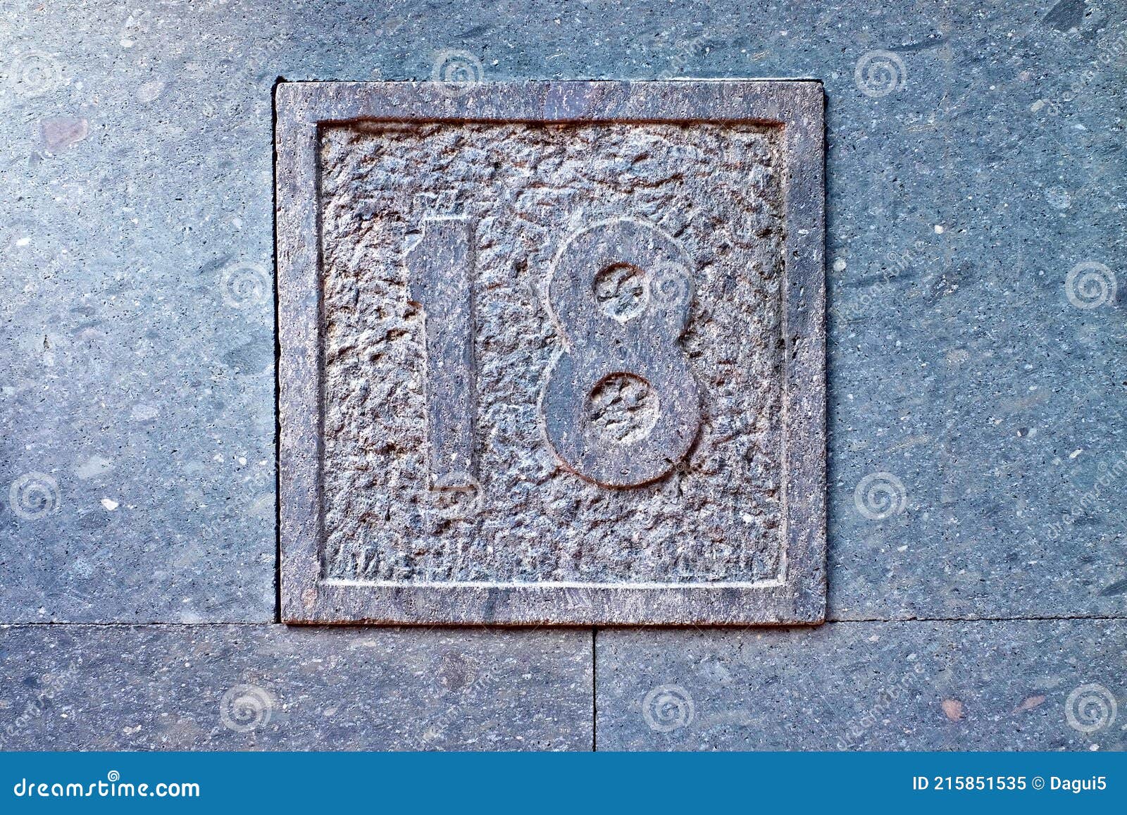 Number 18, Eighteen on a Stone Surface. Stock Image - Image of amount ...