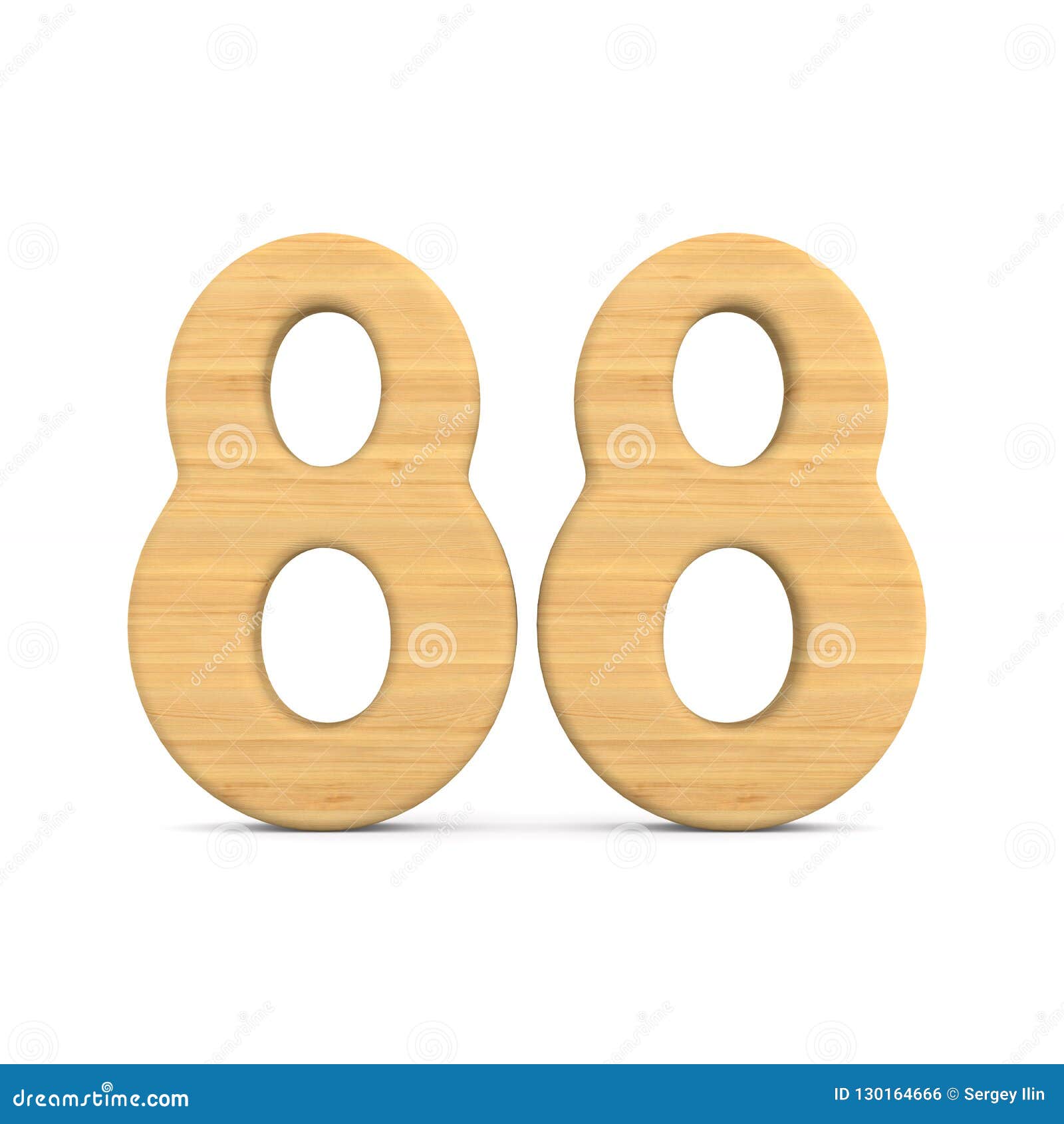 Number Eighty Eight on White Background. Isolated 3D Illustration Stock ...