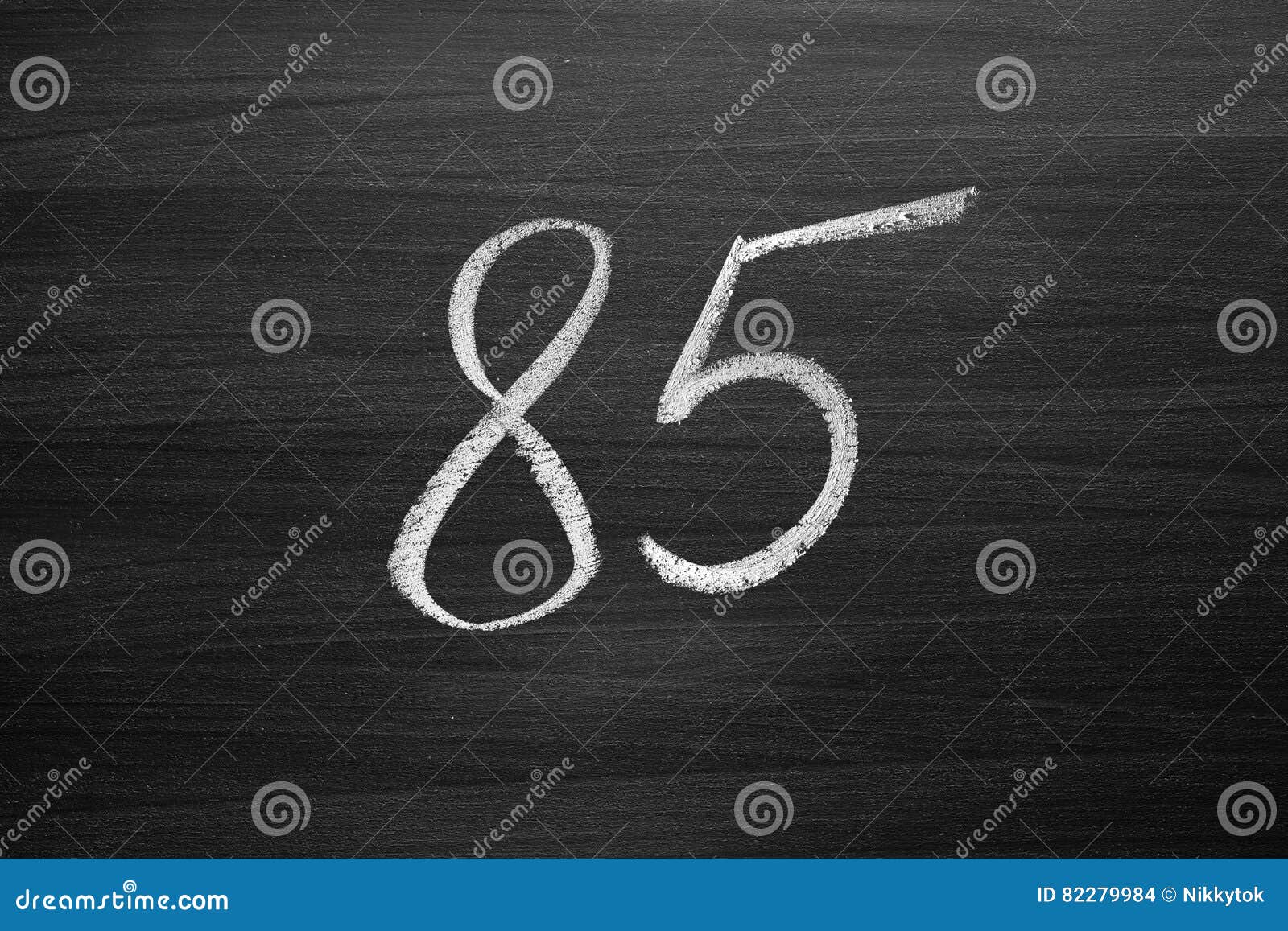 Number Eighty Five Enumeration Written with a Chalk on the Blackboard ...