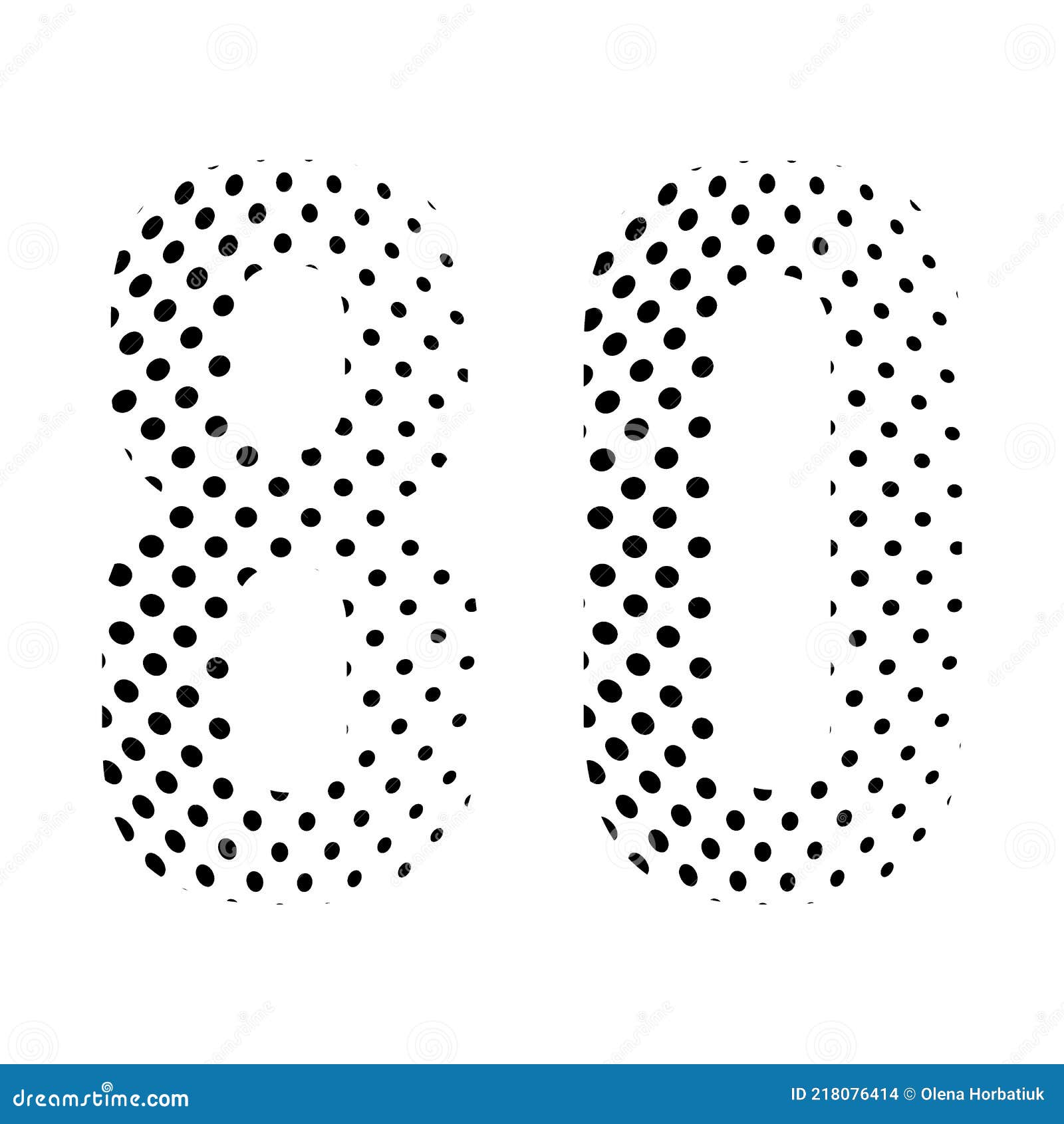Number Eighty, 80 in Halftone. Dotted Illustration Isolated on a White ...