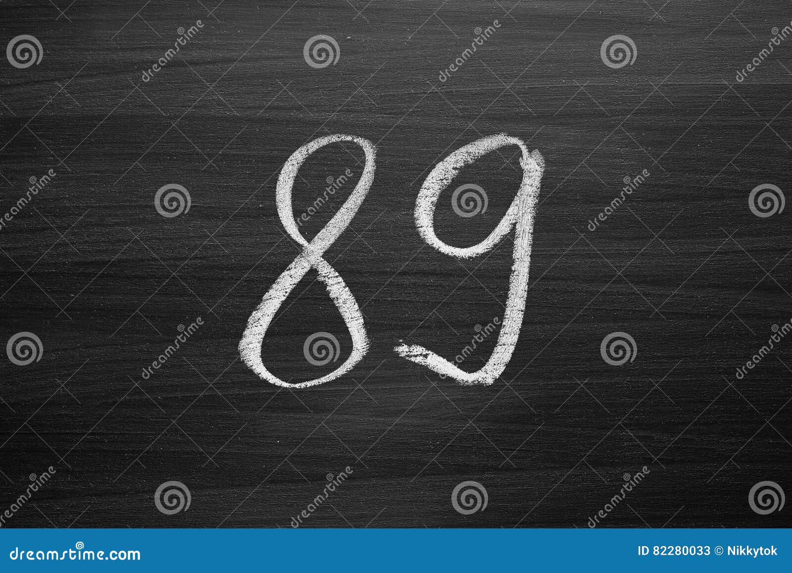 Number Eighty Nine Enumeration Written with a Chalk on the Blackboard ...