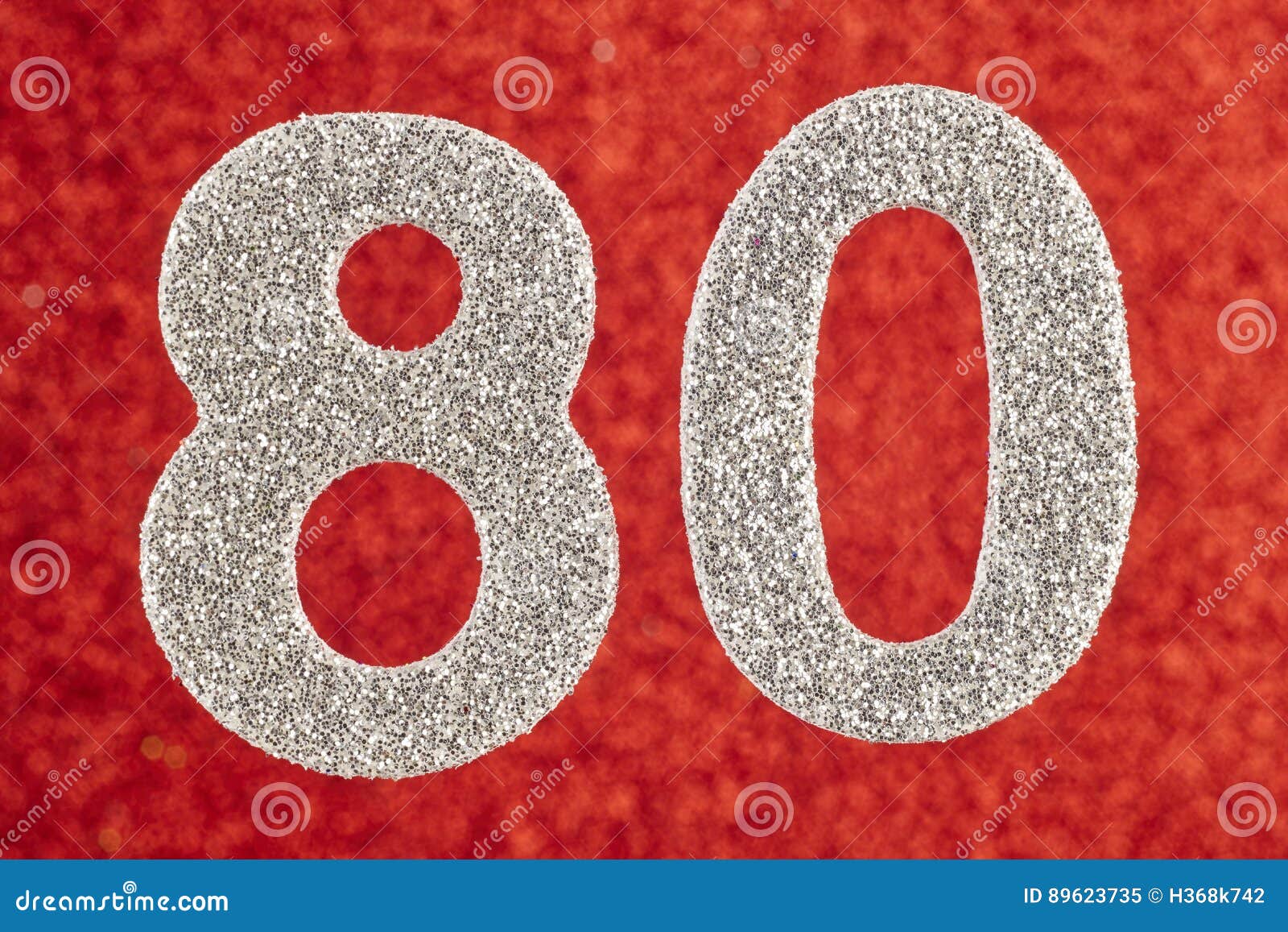 Number Eighty Purple Color Over a Red Background. Anniversary Stock ...