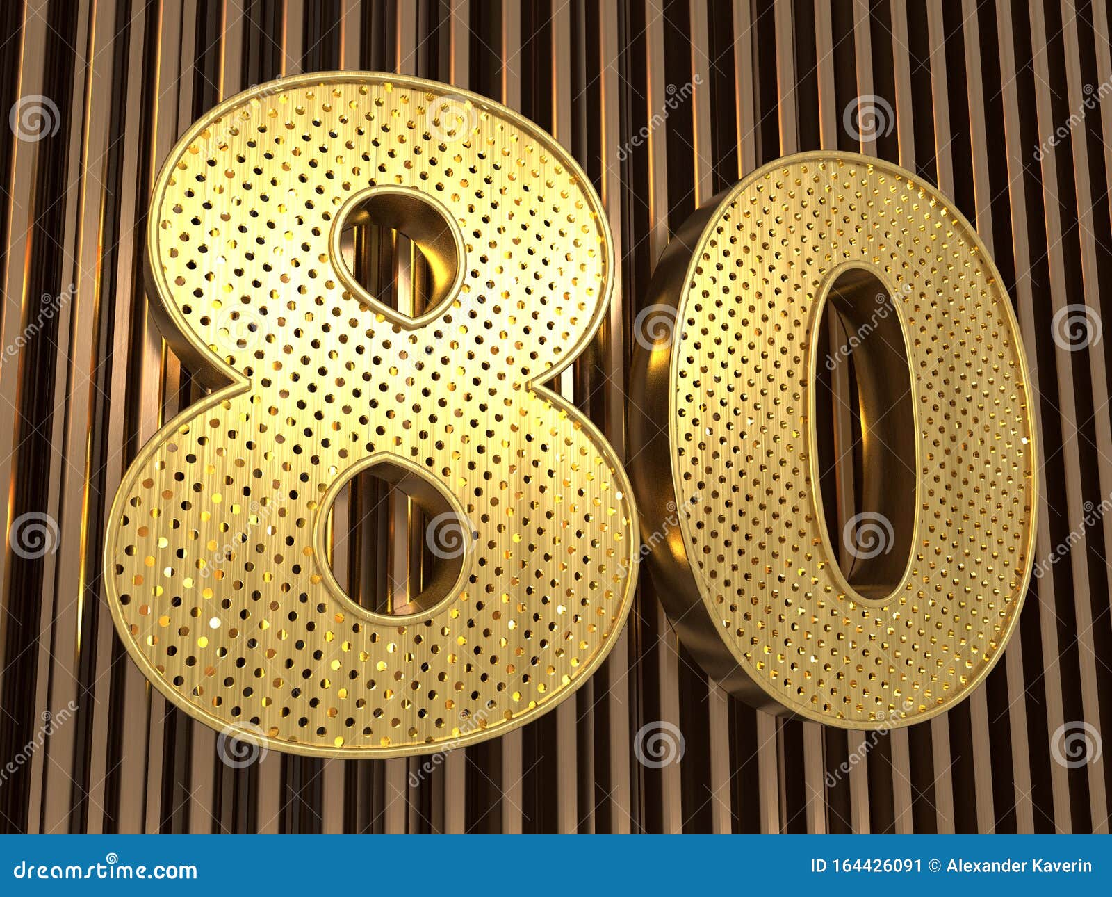 Number 80 Number Eighty with Small Holes Stock Illustration ...