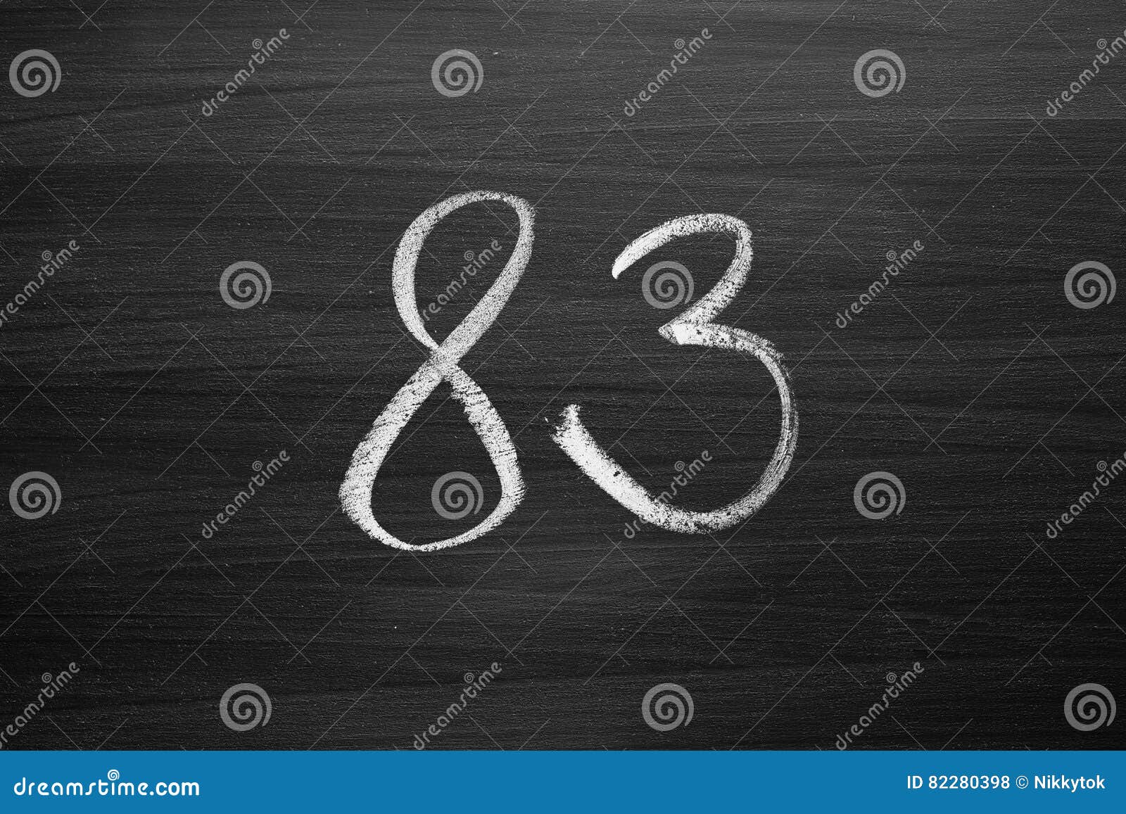 Number Eighty Three Enumeration Written with a Chalk on the Blackboard ...