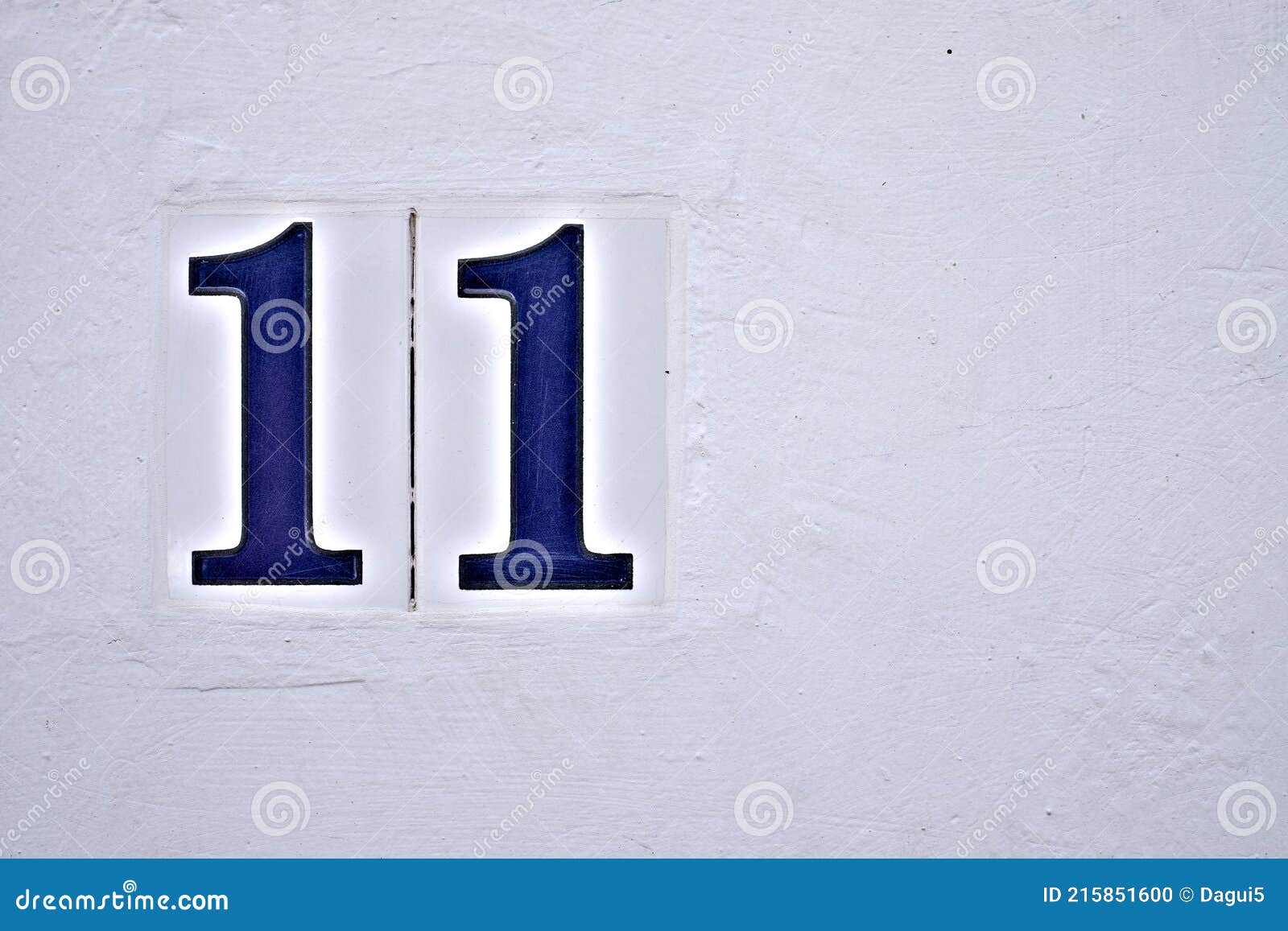 Number 11, Eleven, Offset on a White Background. Stock Photo - Image of ...