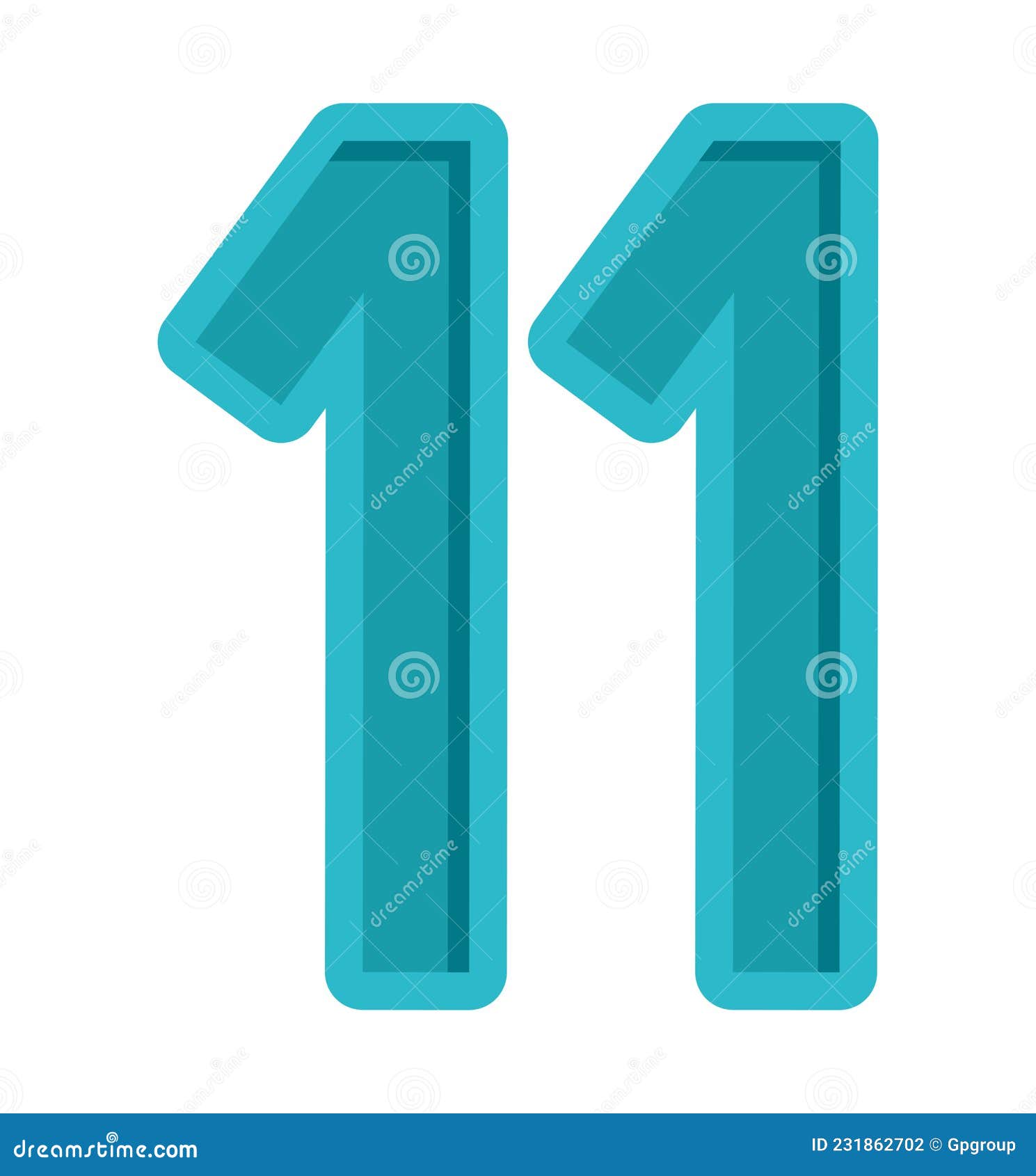 Number eleven design stock vector. Illustration of algorithm - 231862702