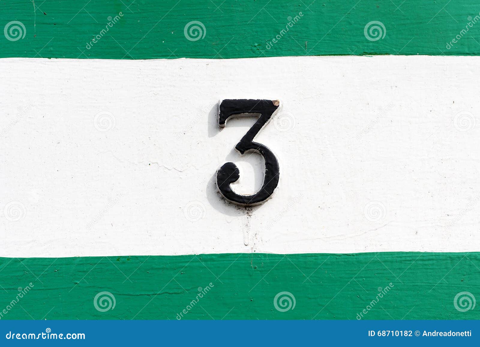 Number 3 Embossed on Metal Surface Stock Photo - Image of closeup ...