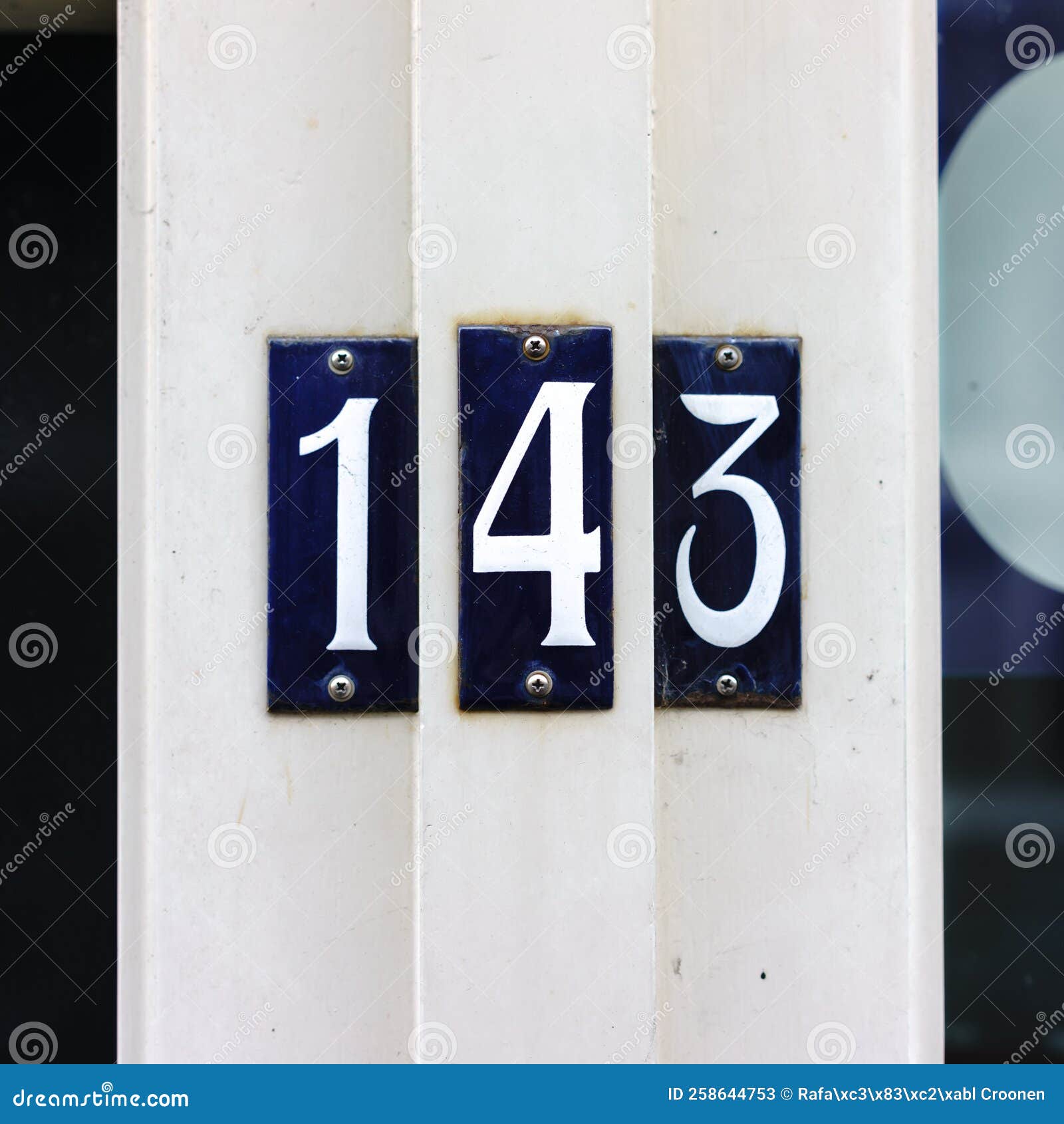 House number 143 stock image. Image of design, decoration - 258644753