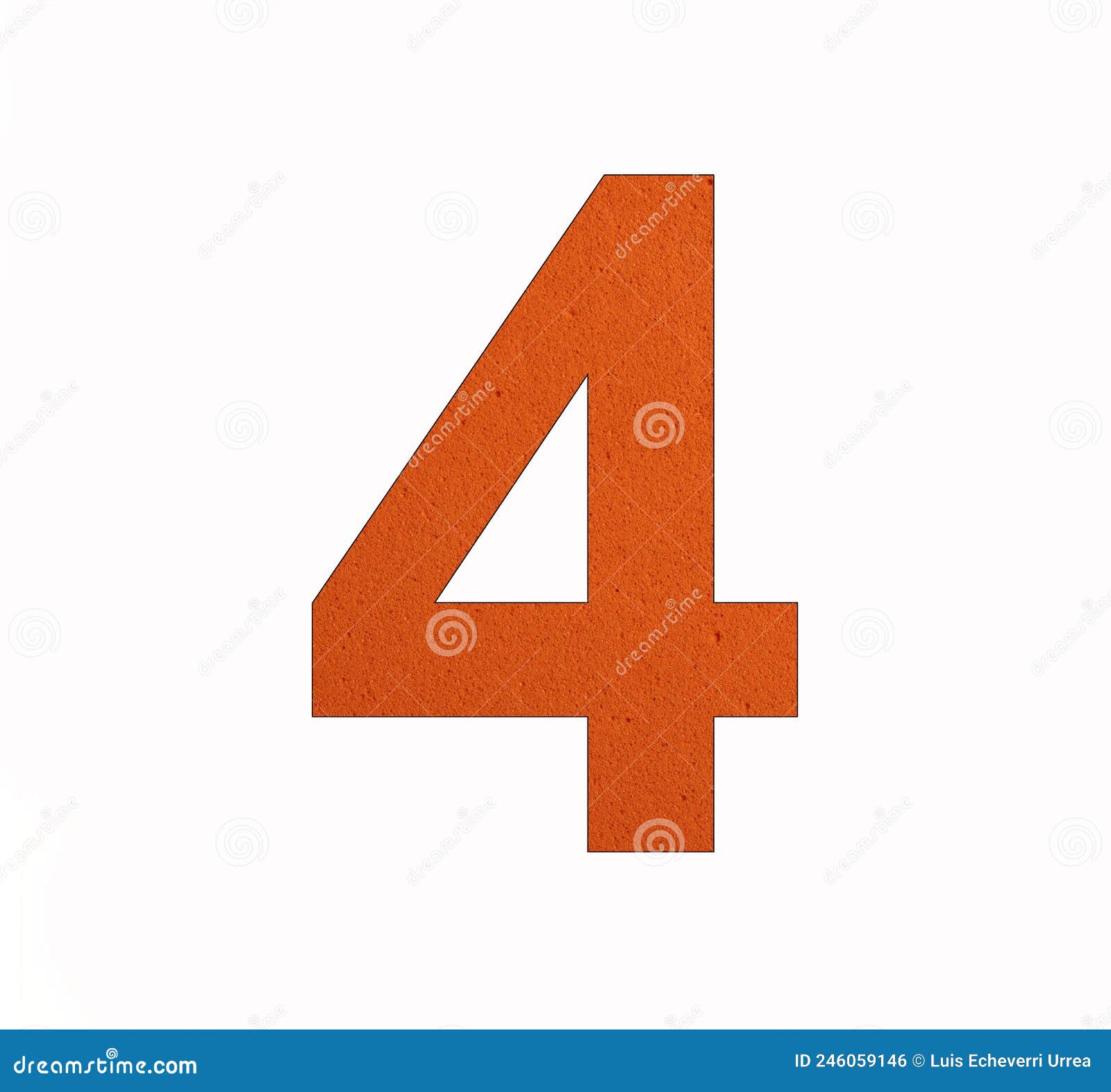 Number 4 on Eva Rubber Background - Isolated on White Stock Photo ...