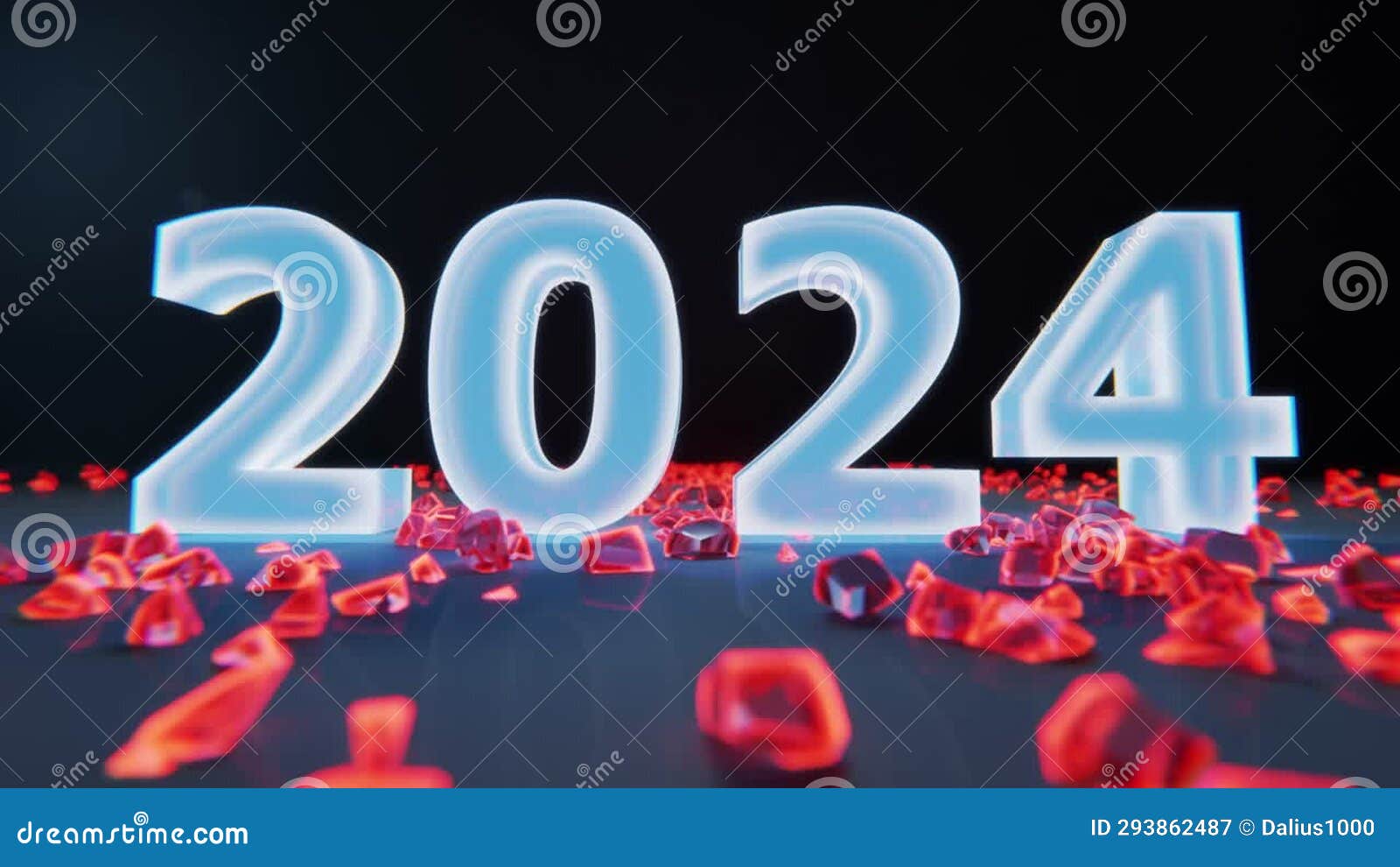 The Number 2024 Exchanges the Year Number 2023 New Year 3D Animation ...