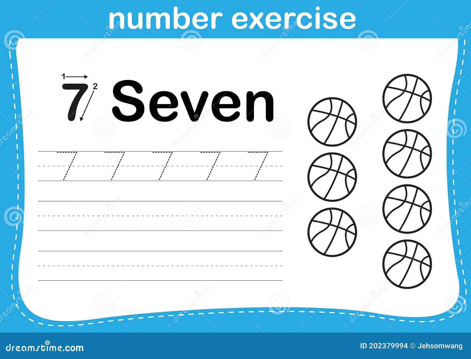 Number Exercise with Cartoon Coloring Book Stock Vector - Illustration ...