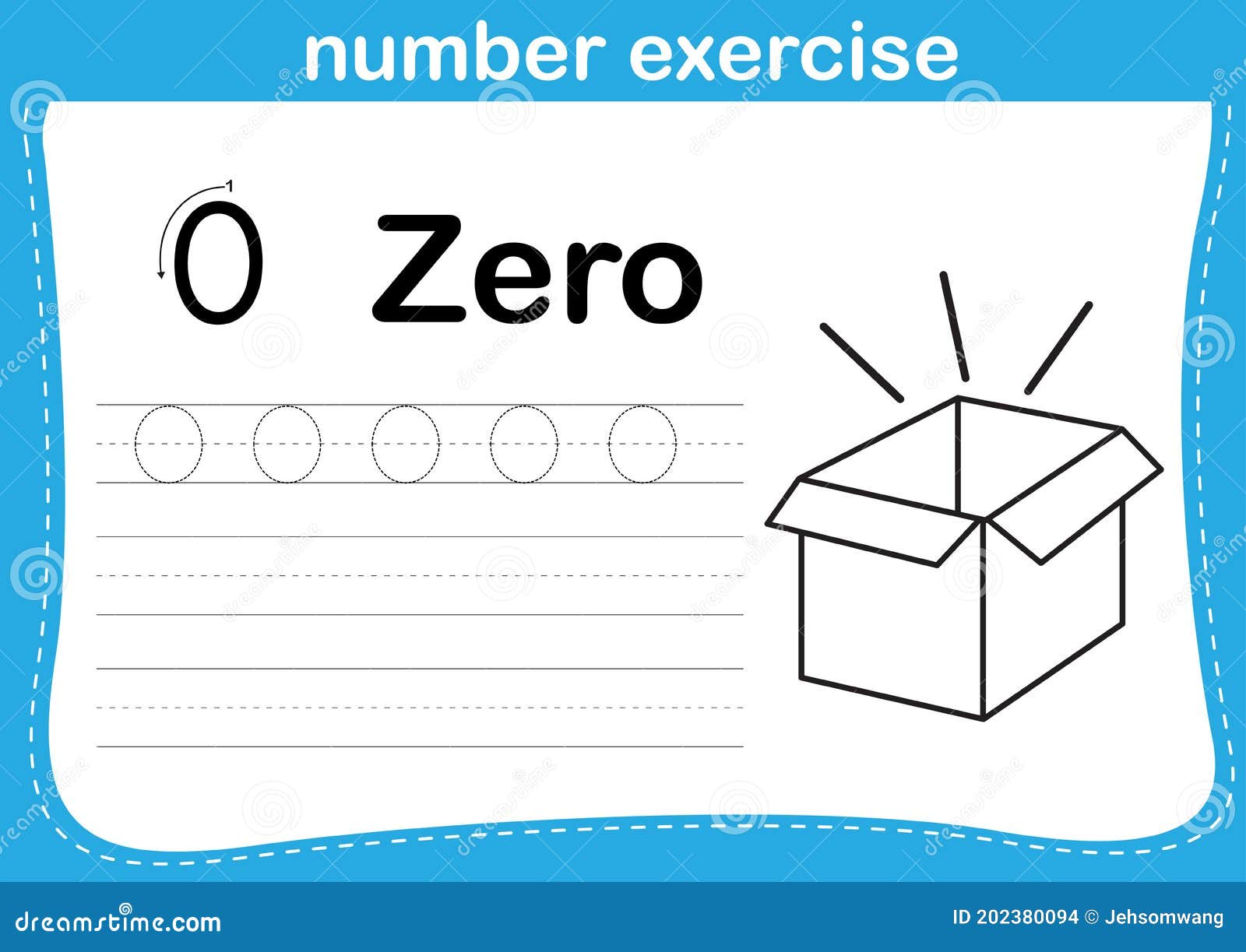 Number Exercise with Cartoon Coloring Book Stock Vector - Illustration ...