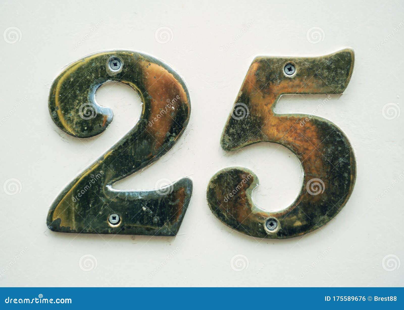 Number 25 on the Facade of the Building Stock Photo - Image of happy ...