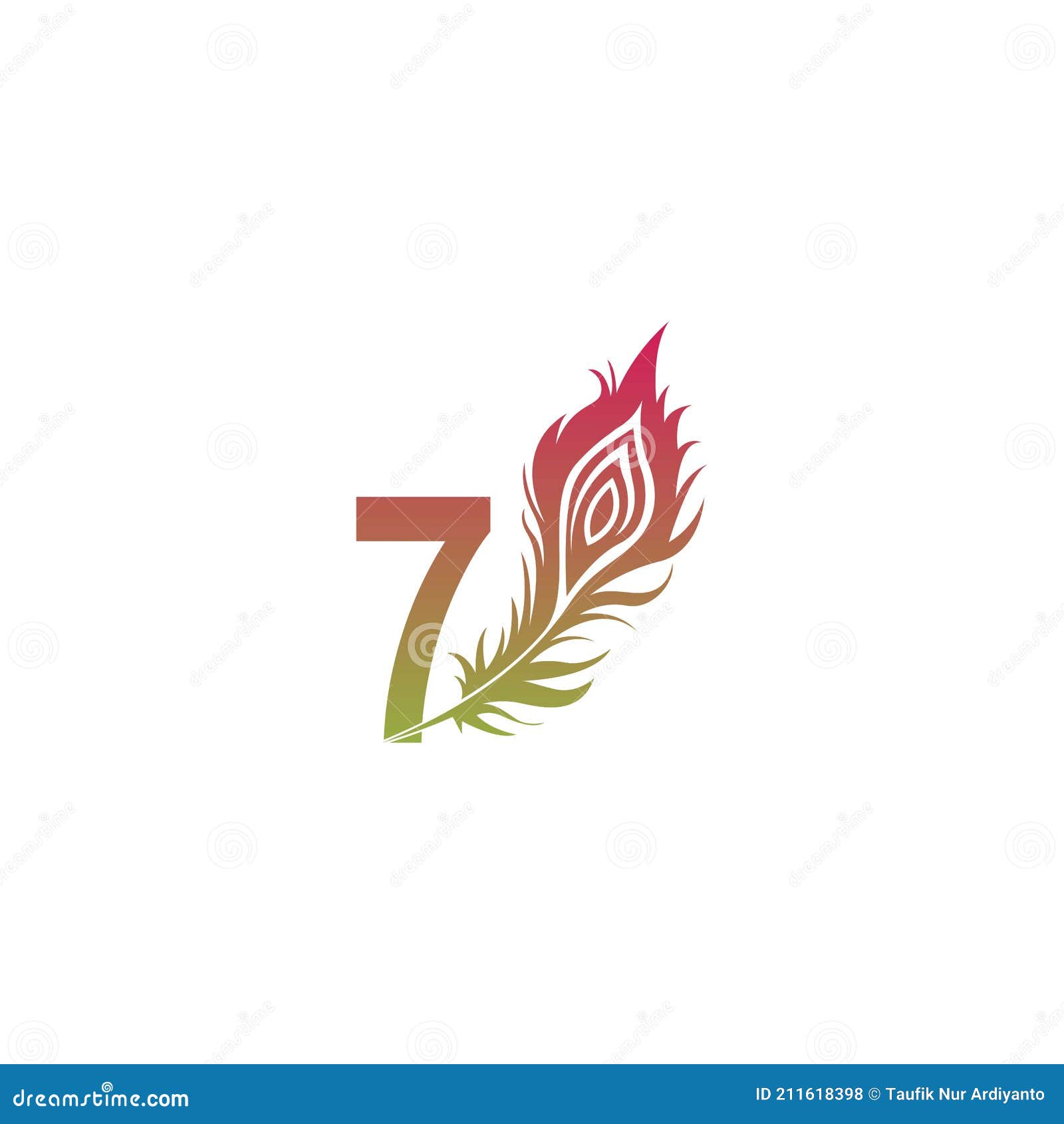 Number 7 with Feather Logo Icon Design Vector Stock Vector ...
