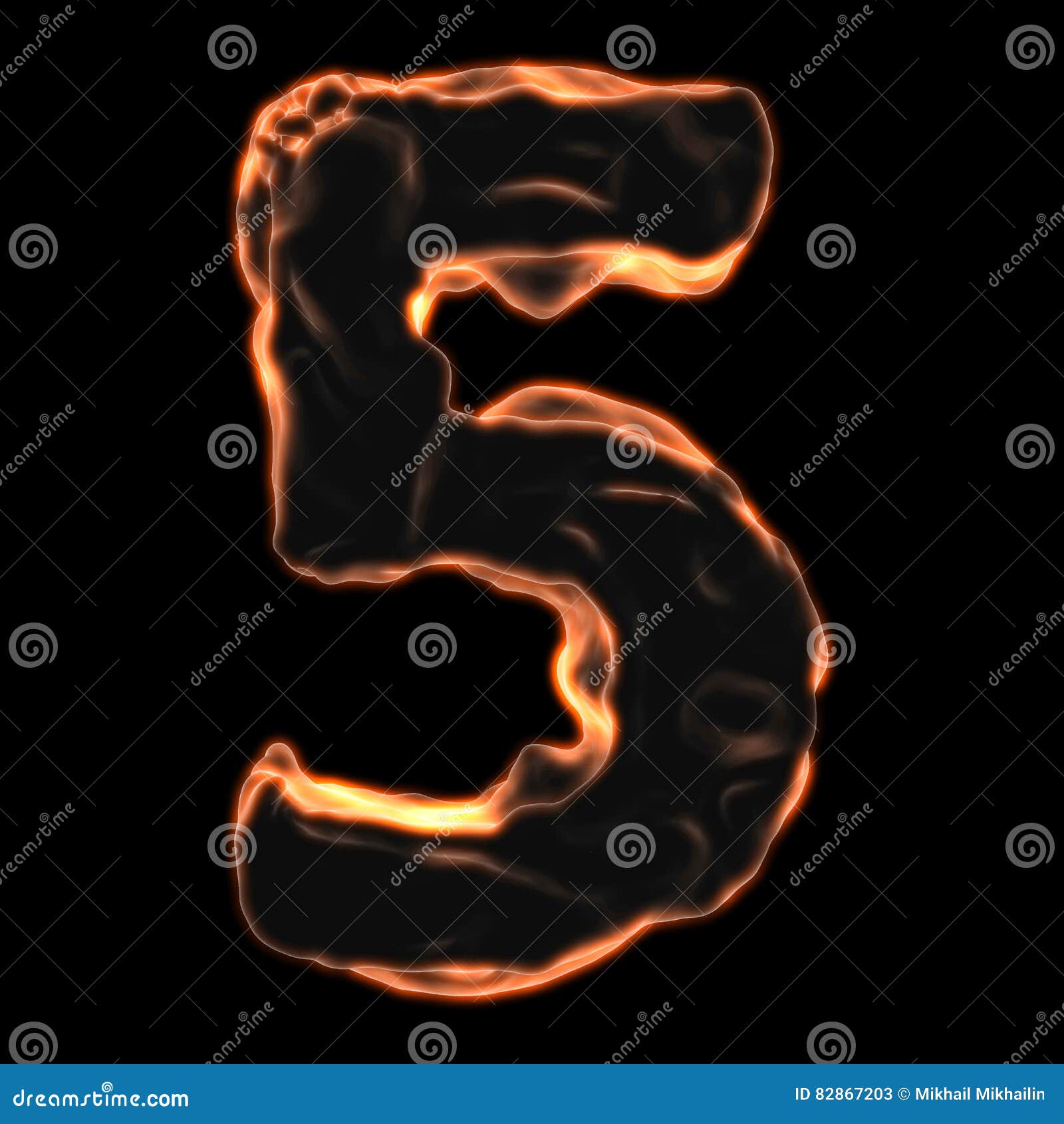 Number 5 fiery border stock image. Image of intensity - 82867203