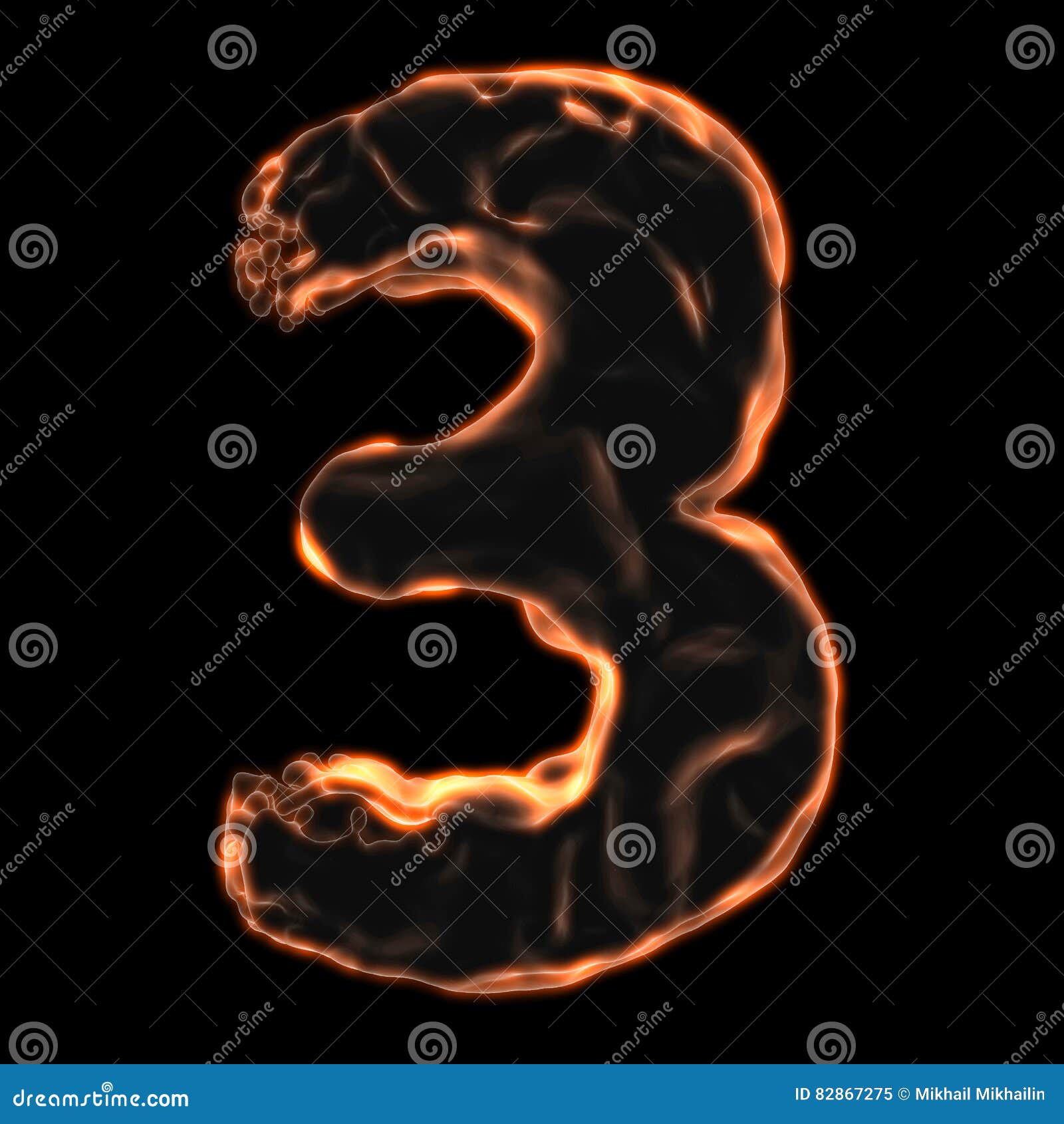 Number 3 Fiery Border Royalty-Free Stock Photo | CartoonDealer.com ...