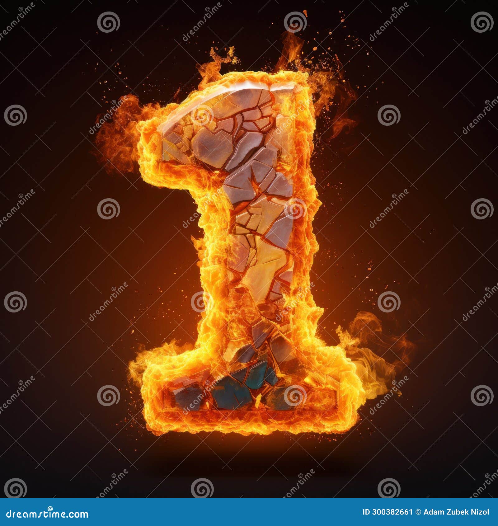 A Number on Fire with Flames Stock Image - Image of synthography ...