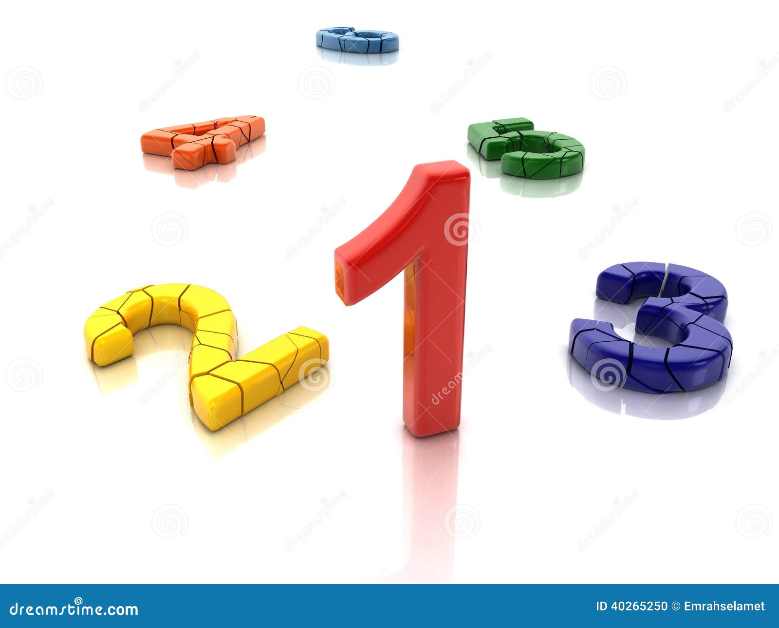 Number 1 First Realistic 3D Origami Effect Isolated. Figure Of Alphabet ...