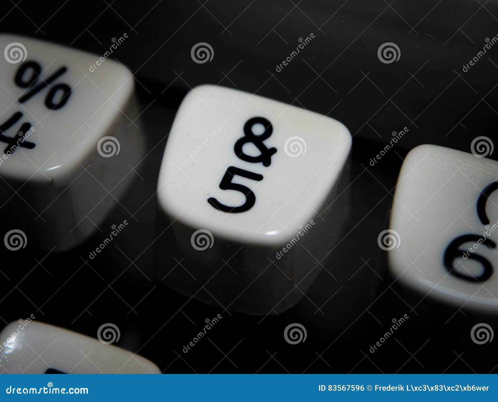 Number Five and Ampersand Key on Vintage Typewriter Stock Photo - Image ...