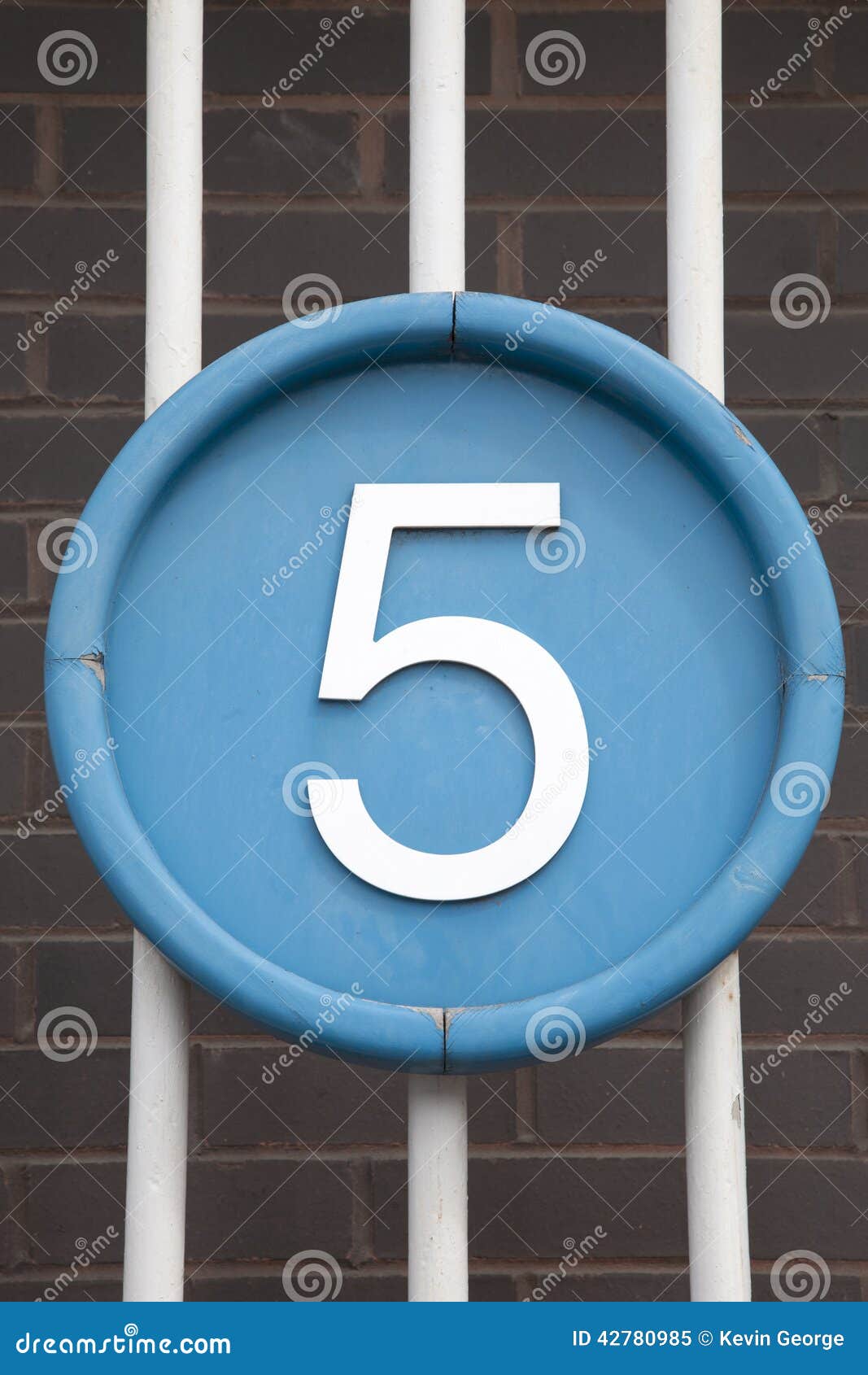 Number Five stock image. Image of white, metal, sign - 42780985
