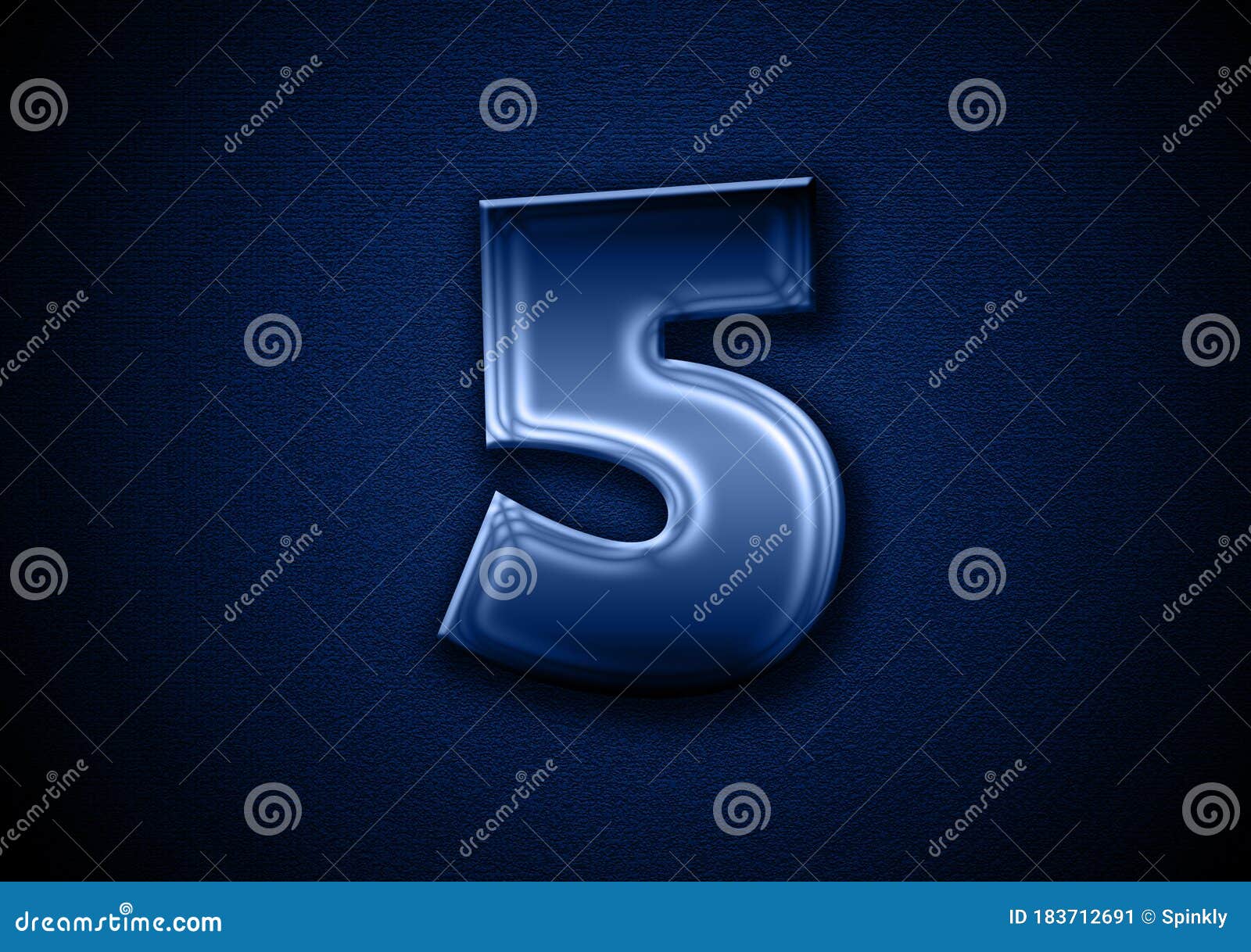 The Number Five in Blue Textured Background Stock Illustration ...