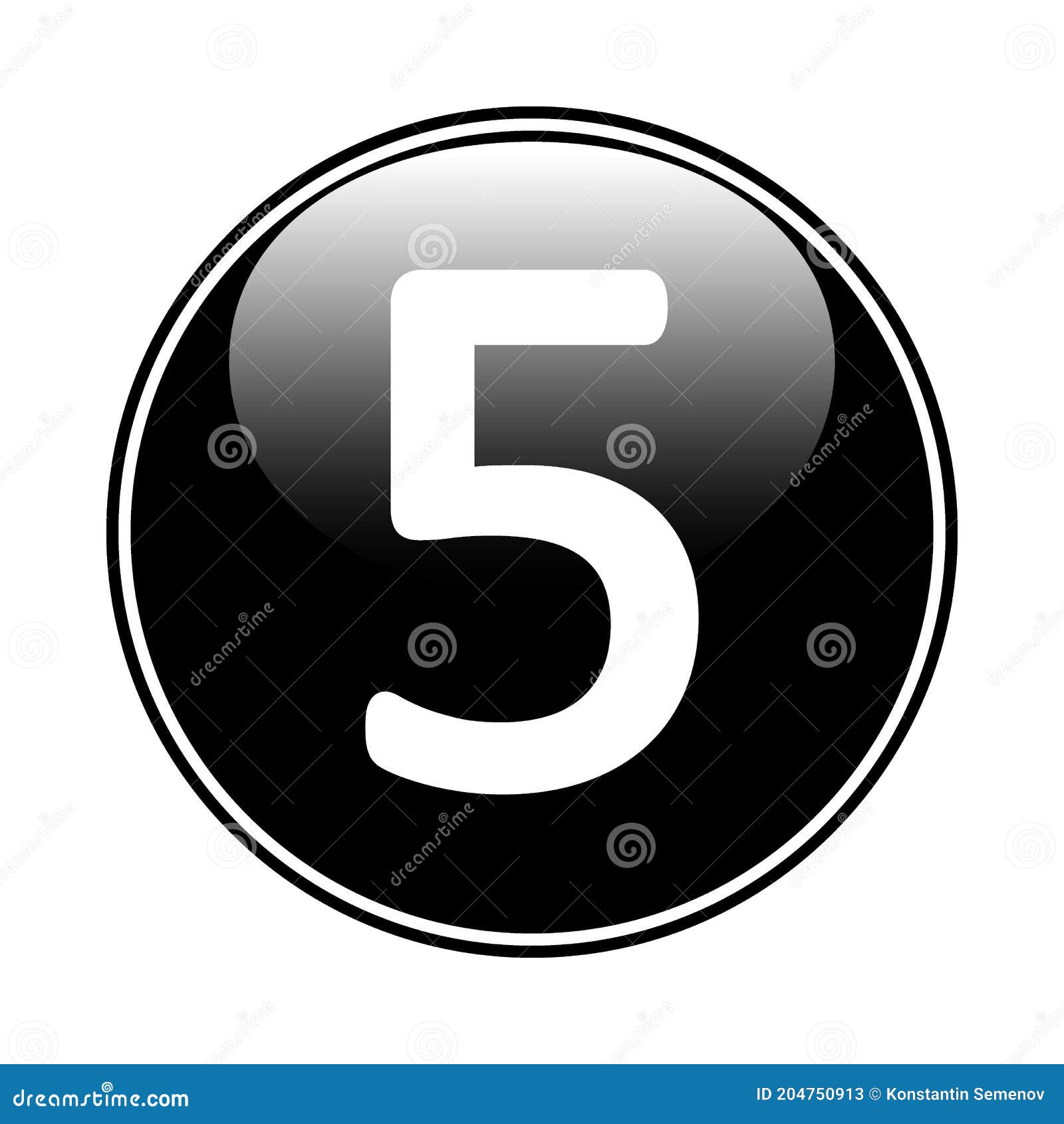 Number five button stock illustration. Illustration of bright - 204750913
