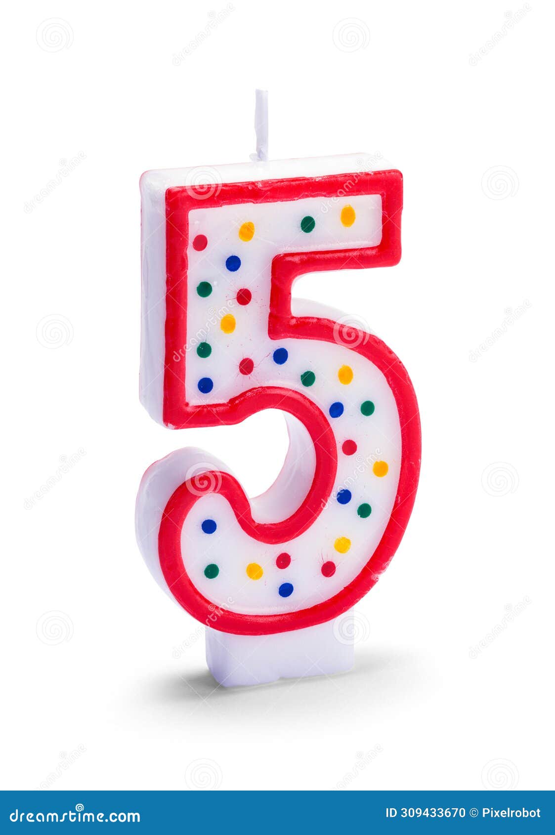 Number Five Candle stock photo. Image of view, front - 309433670