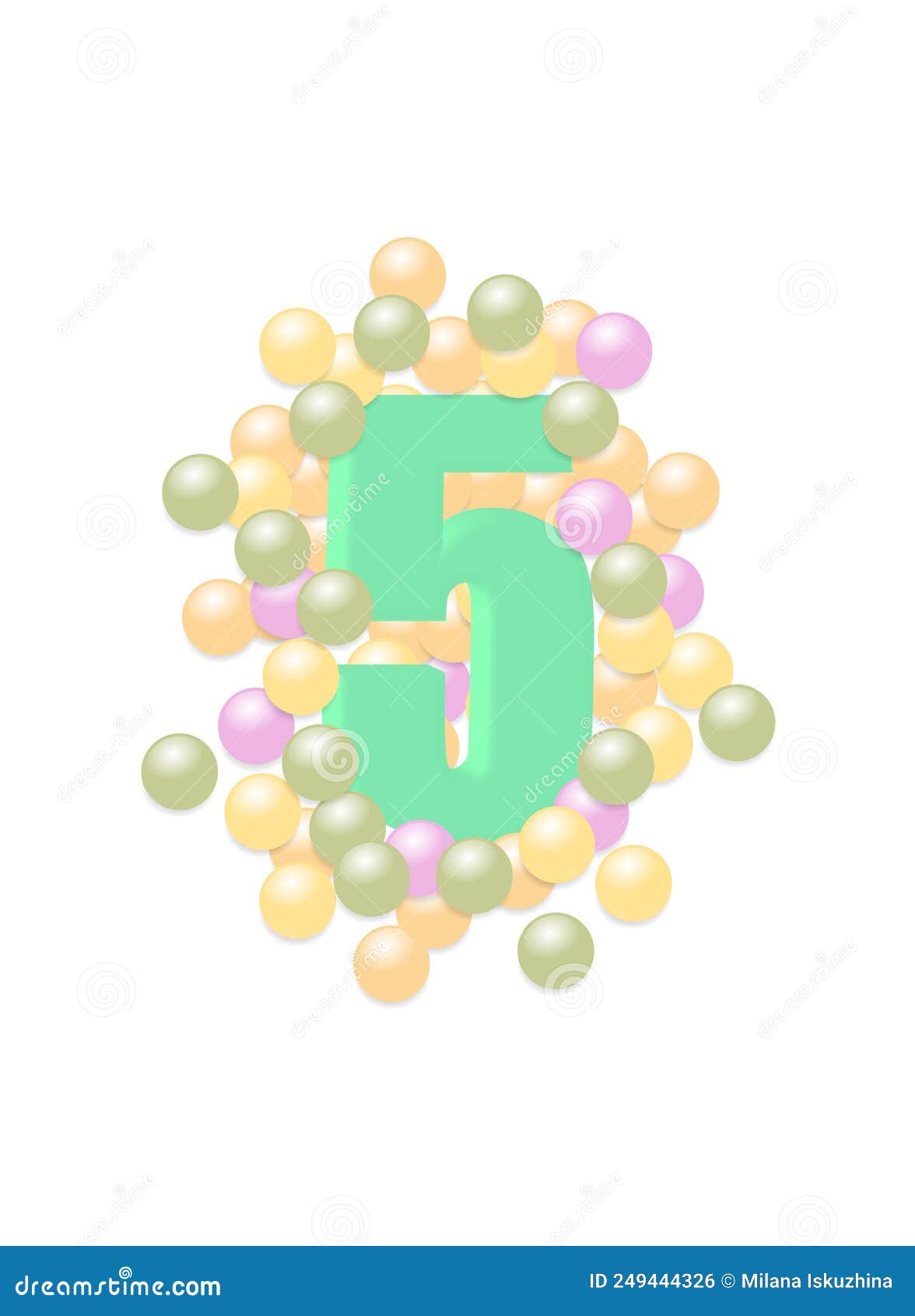 Number Five in Colored Balls. Stock Vector - Illustration of design ...