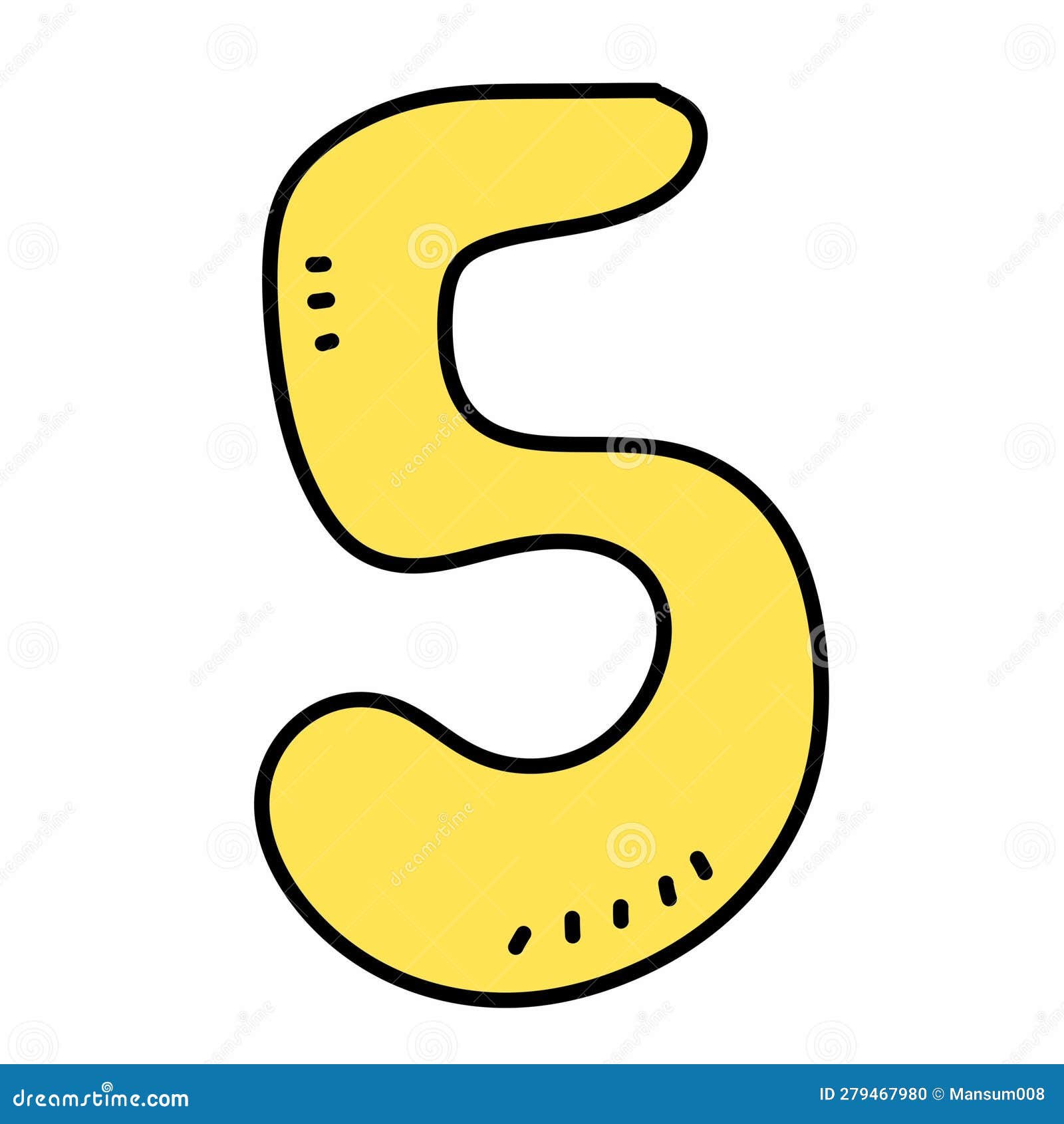 Number Five Comic Style Illustration Stock Illustration - Illustration ...